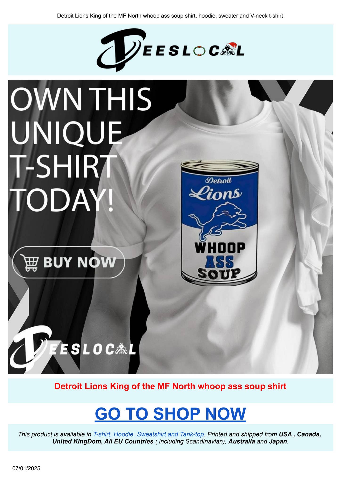 Detroit Lions King of the MF North whoop ass soup shirt - teeslocal by ...