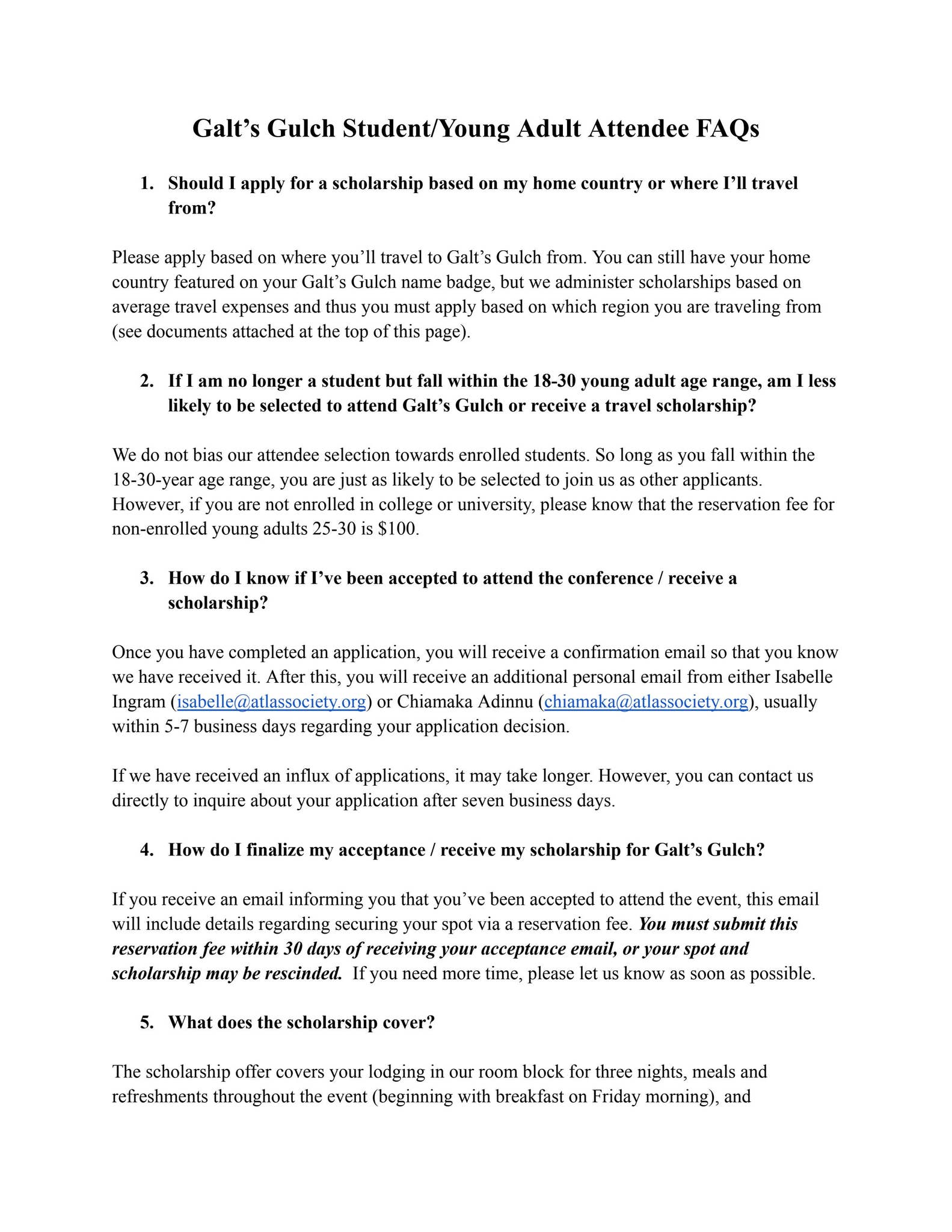 Galt's Gulch 2025 Student Attendee FAQs by The Atlas Society - Issuu