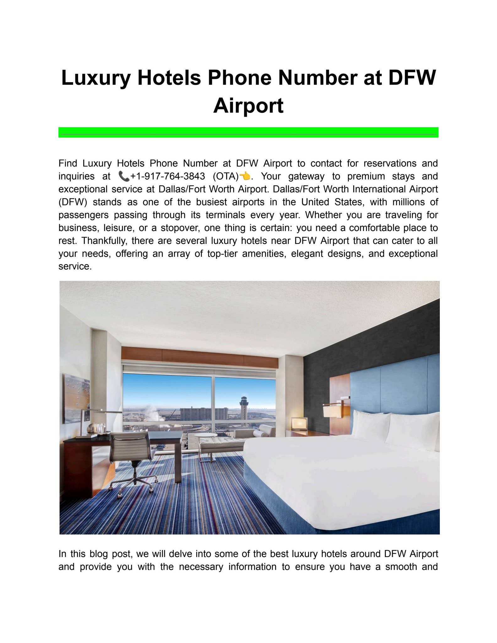 Luxury Hotels Phone Number at DFW Airport by Ella Jones - Issuu