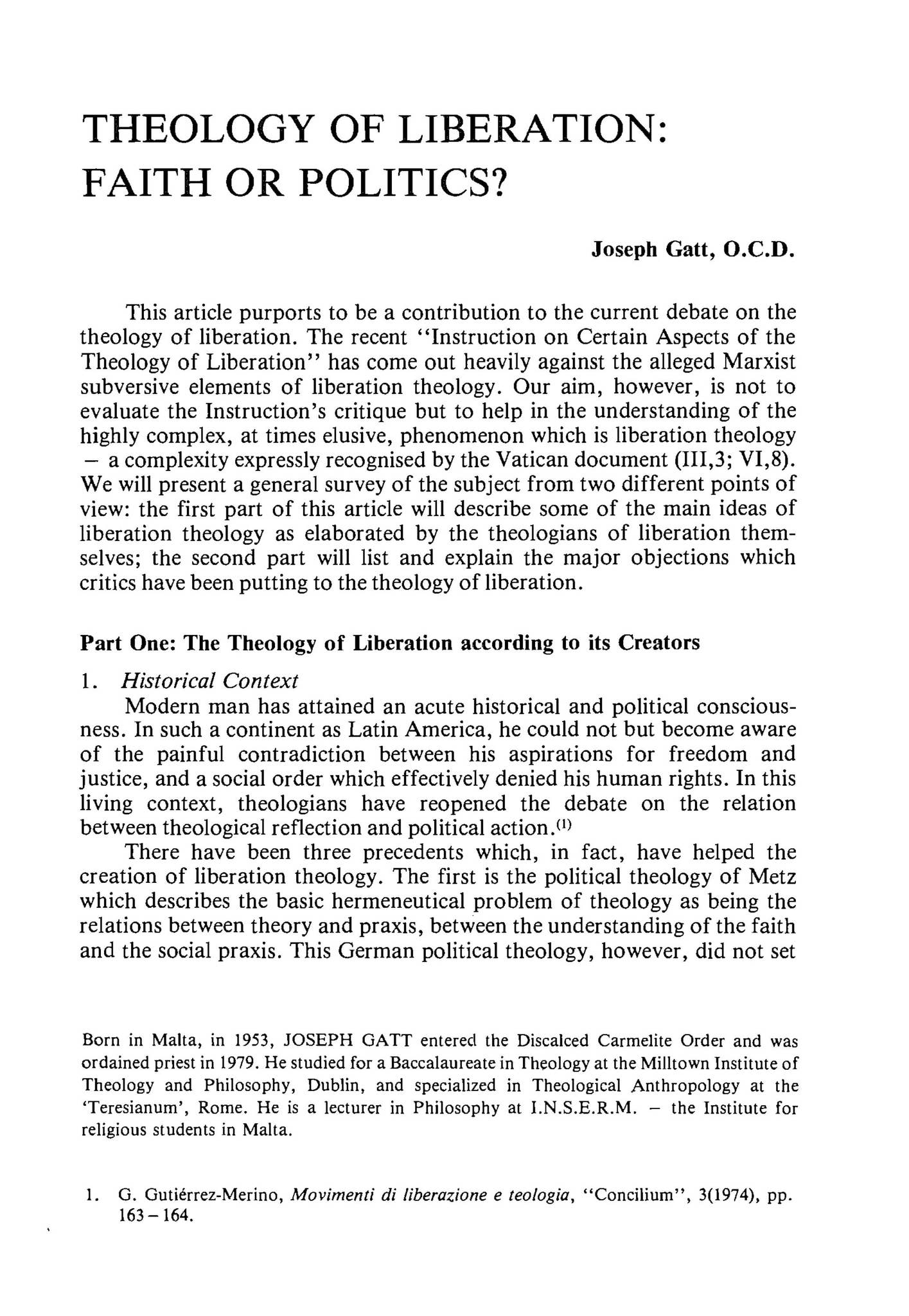 Theology_of_liberation: Faith or Politics? by demandside - Issuu