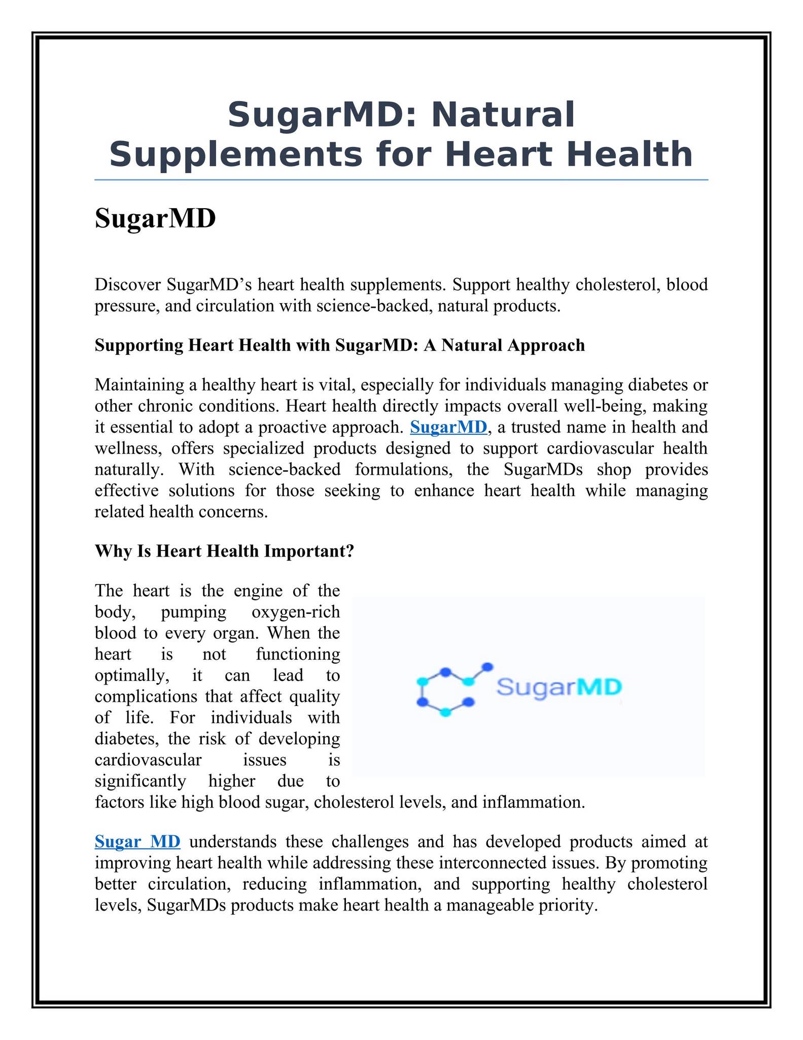 SugarMD: Natural Supplements for Heart Health by SugarMD - Issuu