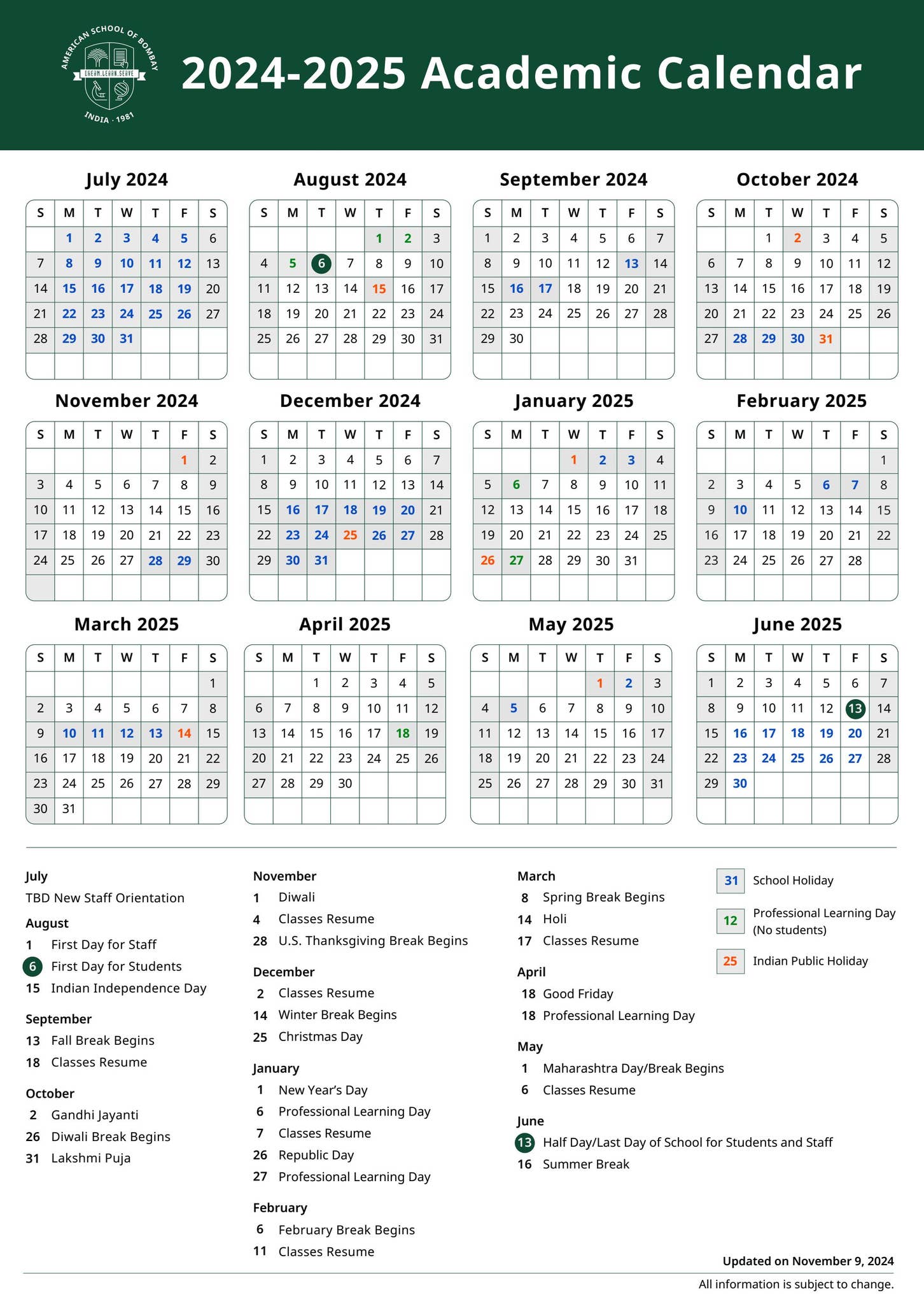ASB Calendar 2024-2025 by asbindia.org - Issuu