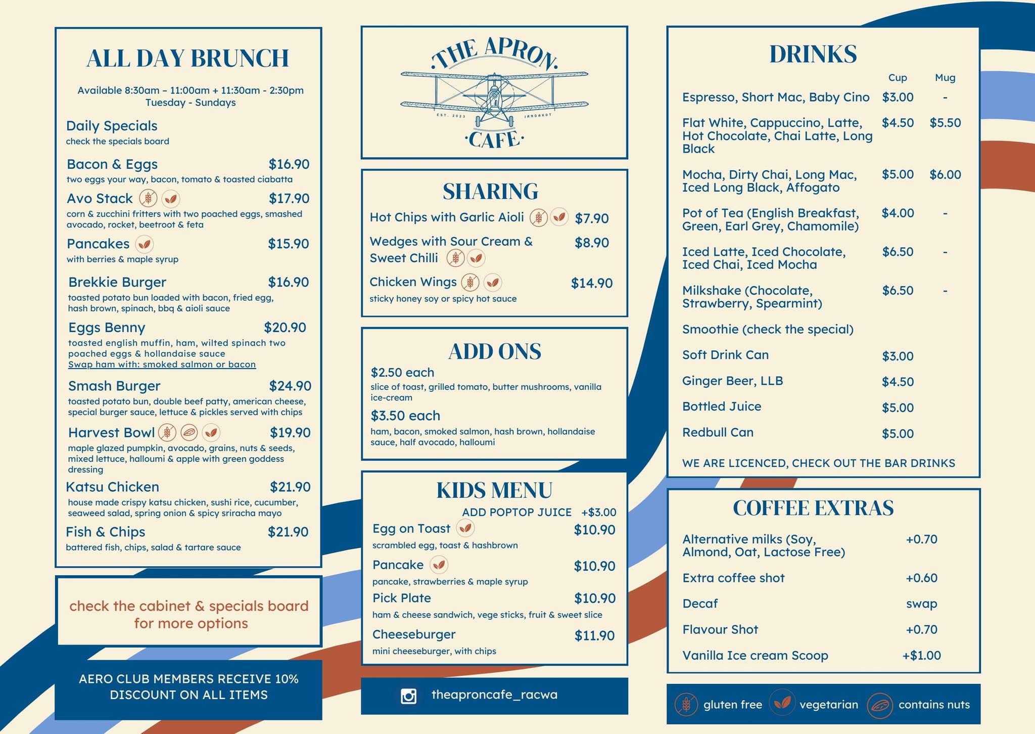 The Apron Cafe & Bar Menu by RACWAmarketing - Issuu