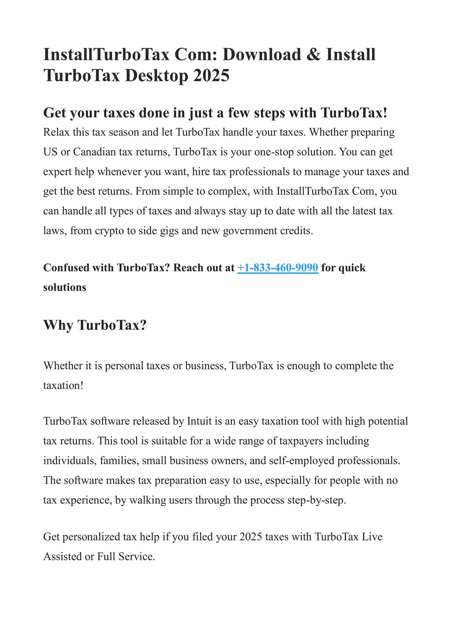 InstallTurboTax Com Download & Install TurboTax Desktop 2025 by ...