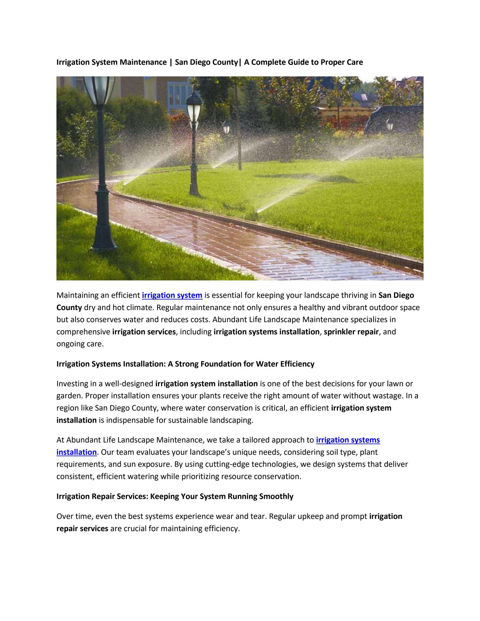 Irrigation System Maintenance | San Diego County| A Complete Guide to ...