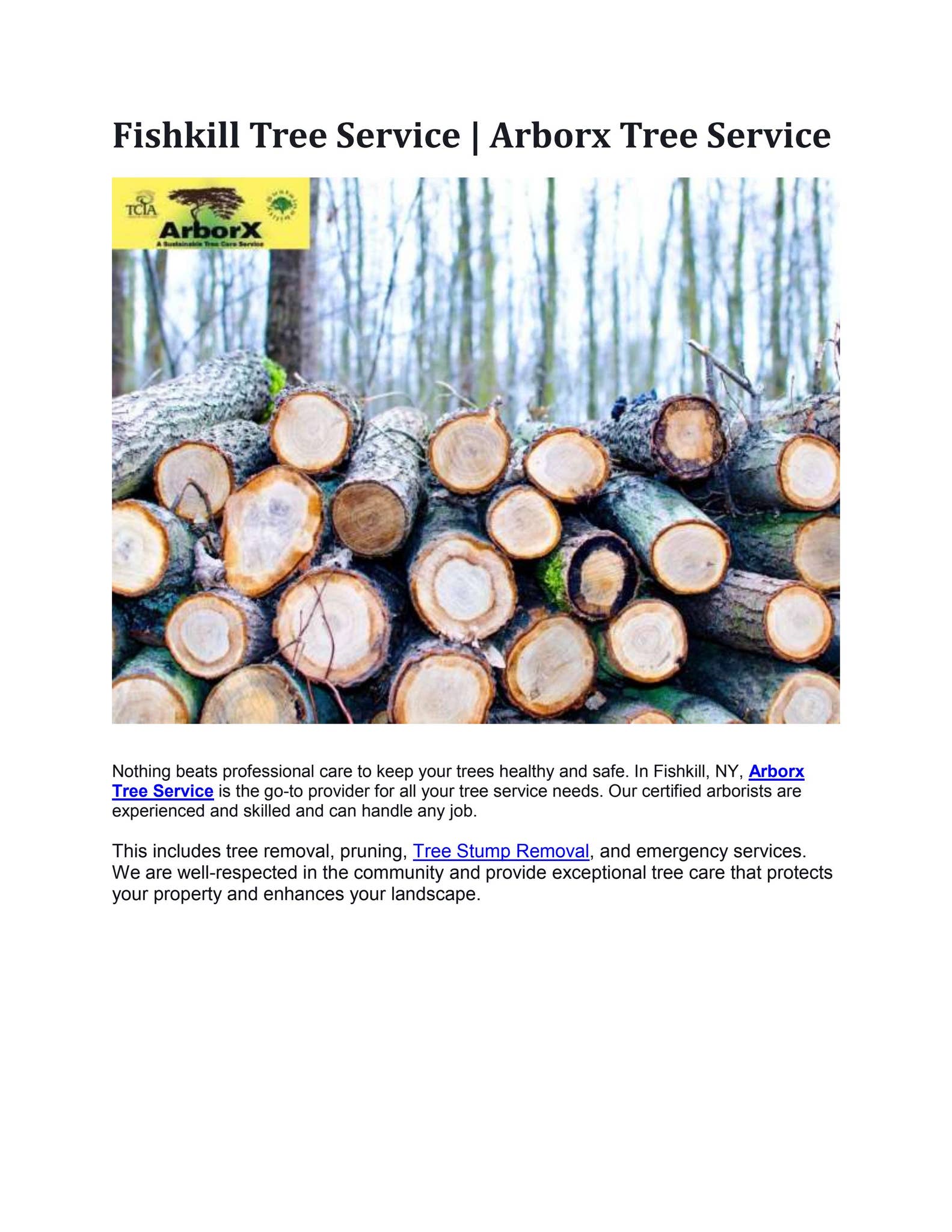 Fishkill Tree Service | Arborx Tree Service by Digi Era Pro - Issuu