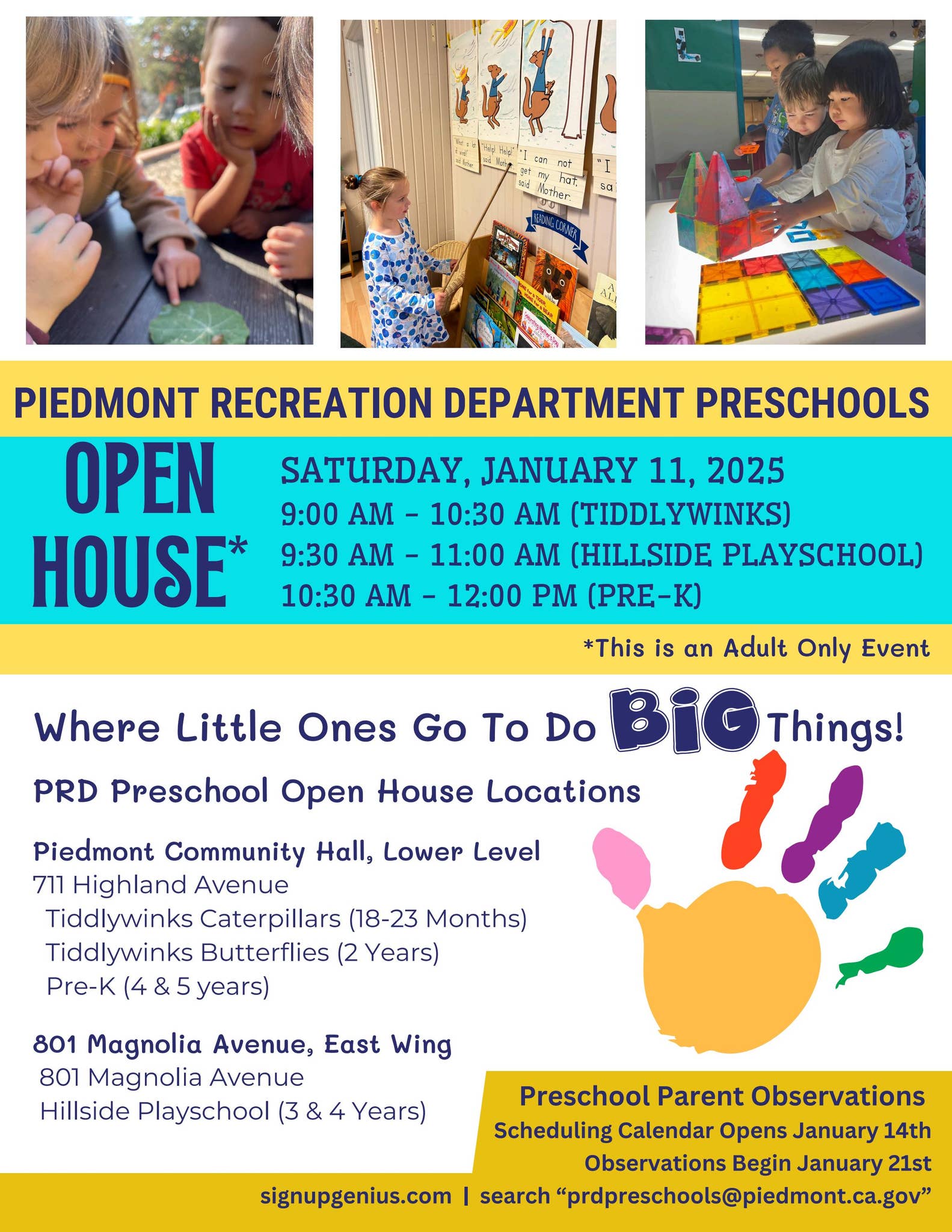 Preschool Open House Flyer 2025 by piedmontrecreation - Issuu