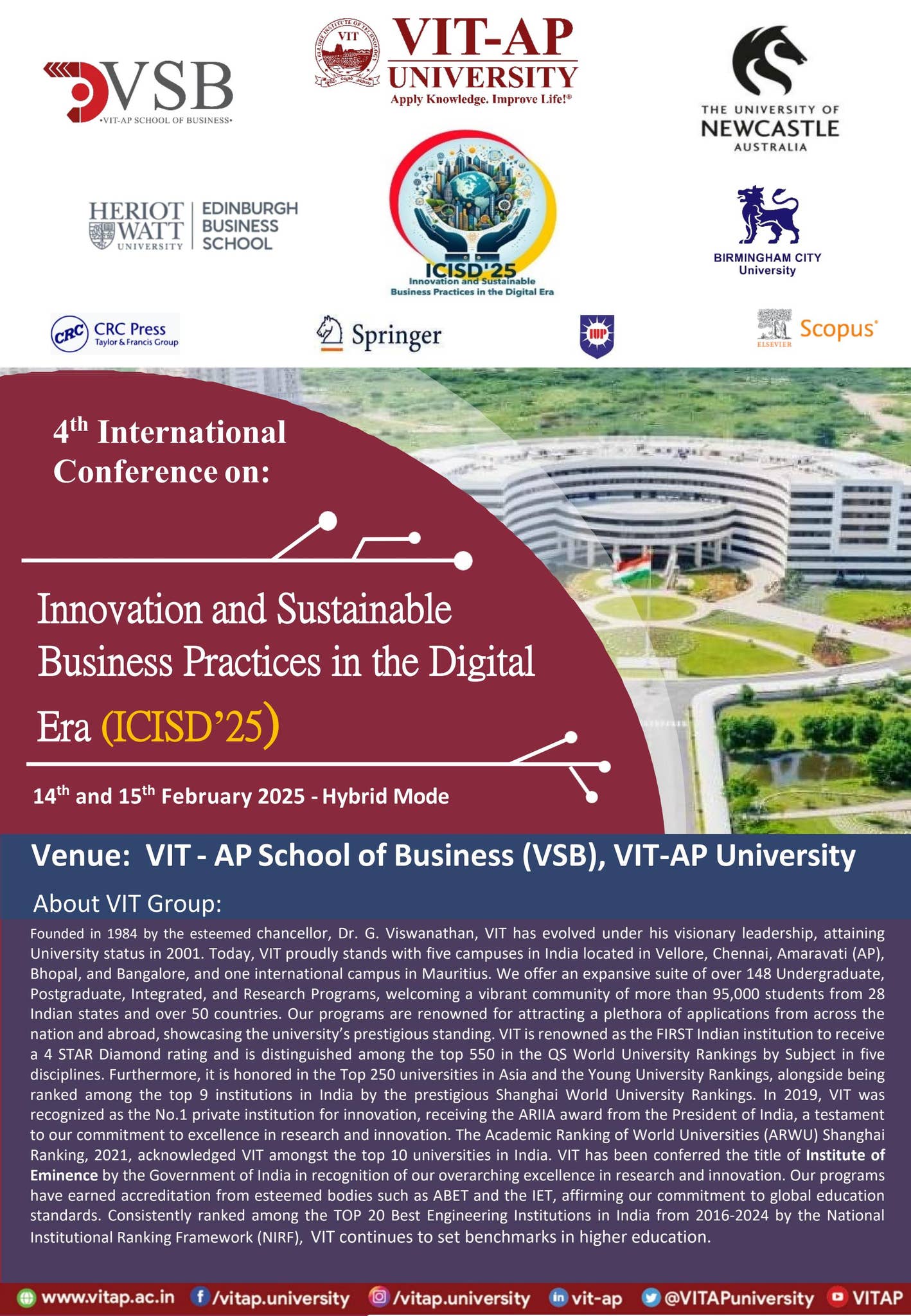 ICISD25 brochure School of Business VIT-AP University by Ahmad Al-Hindi ...