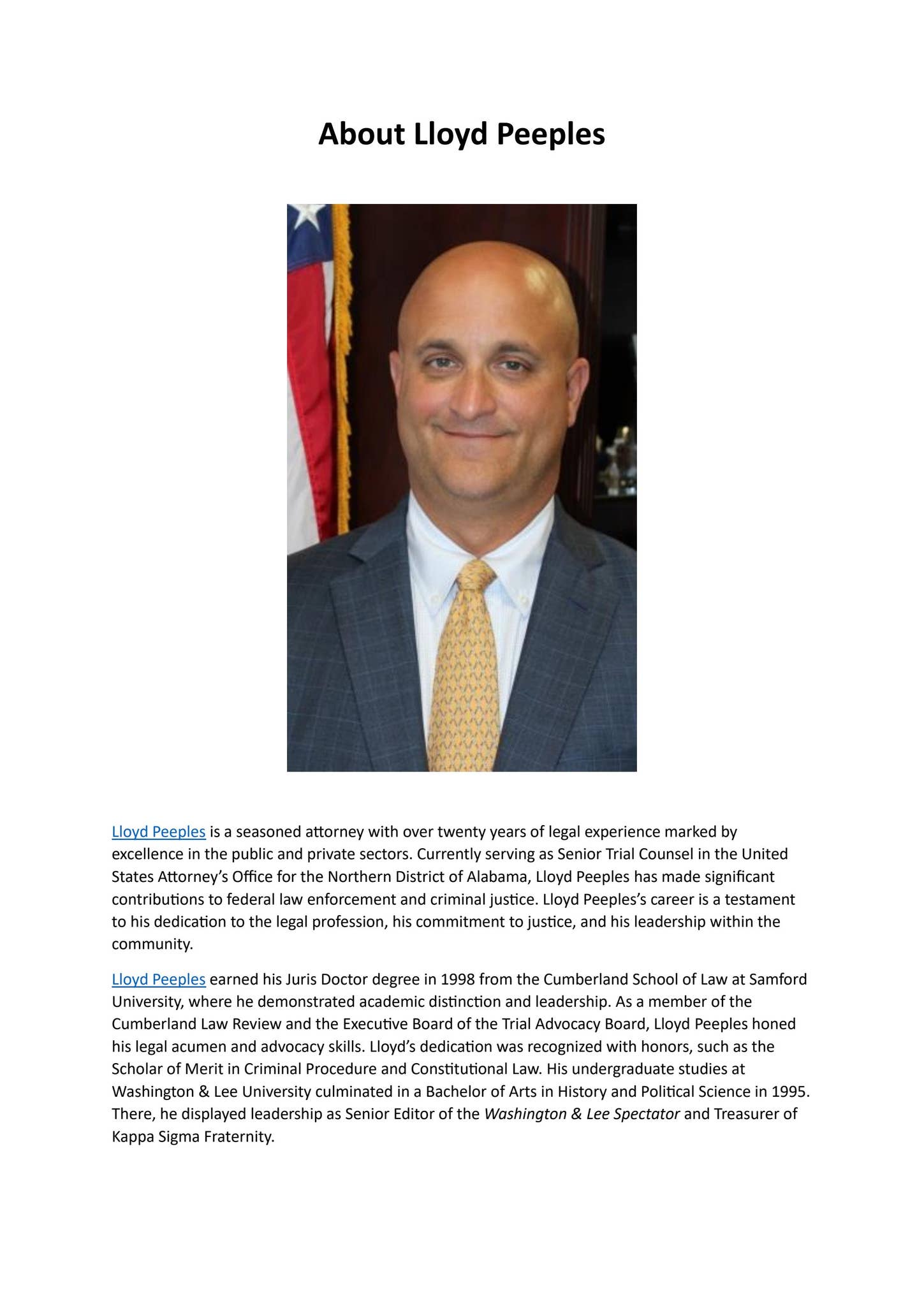 Lloyd Peeples - Professional Overview by Lloyd Peeples - Issuu