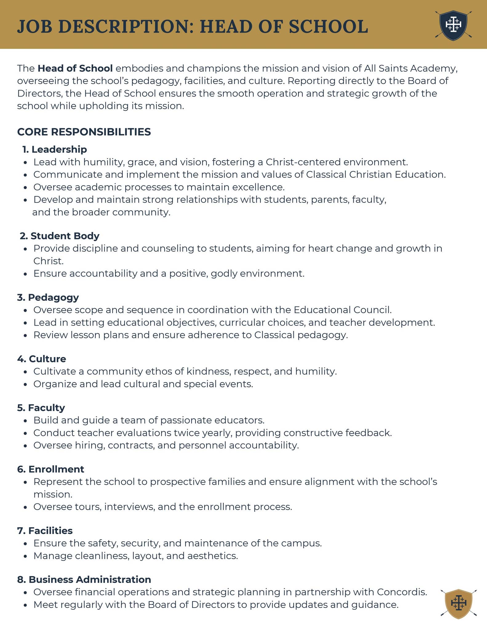 All Saints Academy - Head of School Job Description by ...