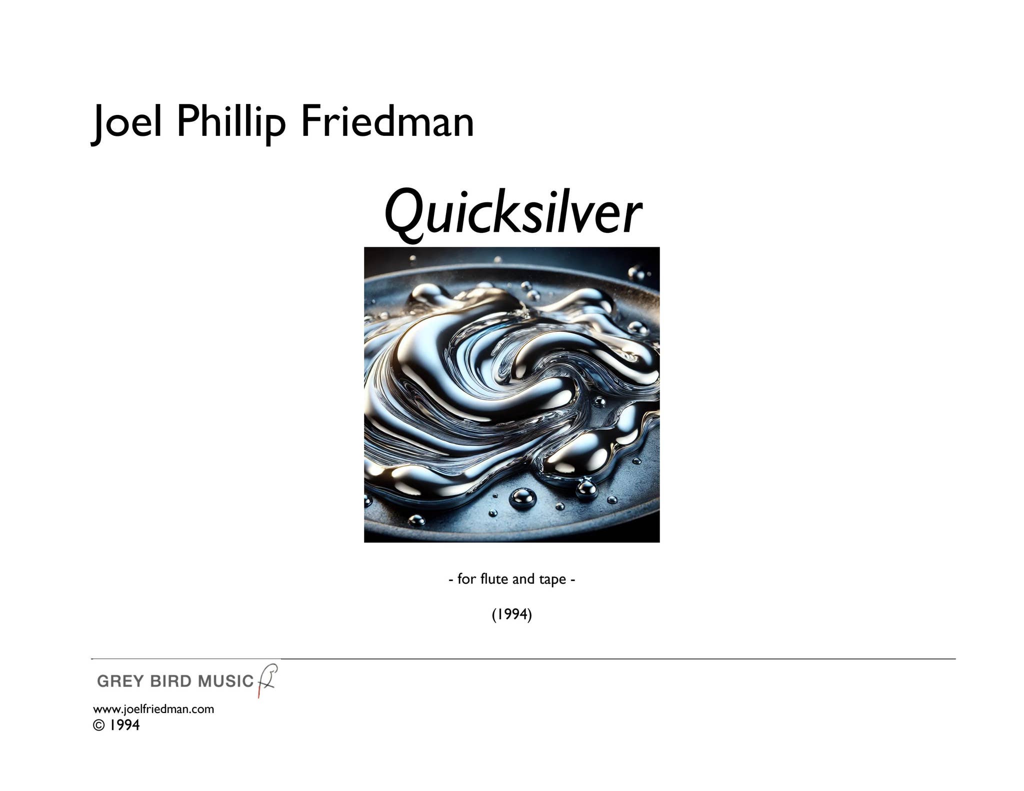 QuickSilver for flute and tape by Joel Phillip Friedman - Issuu
