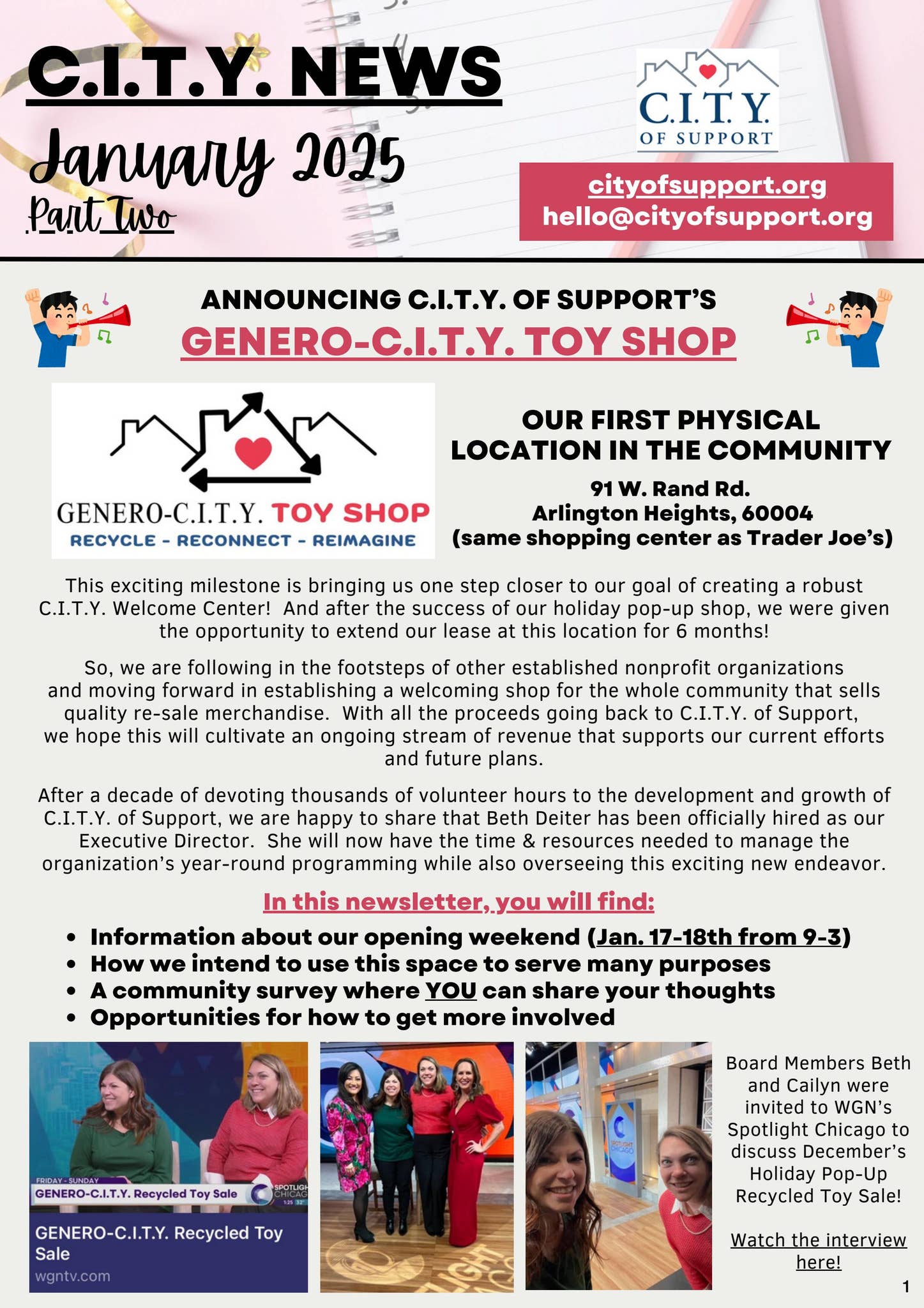 Jan 2025 Newsletter: Part 2 by cityofsupport - Issuu