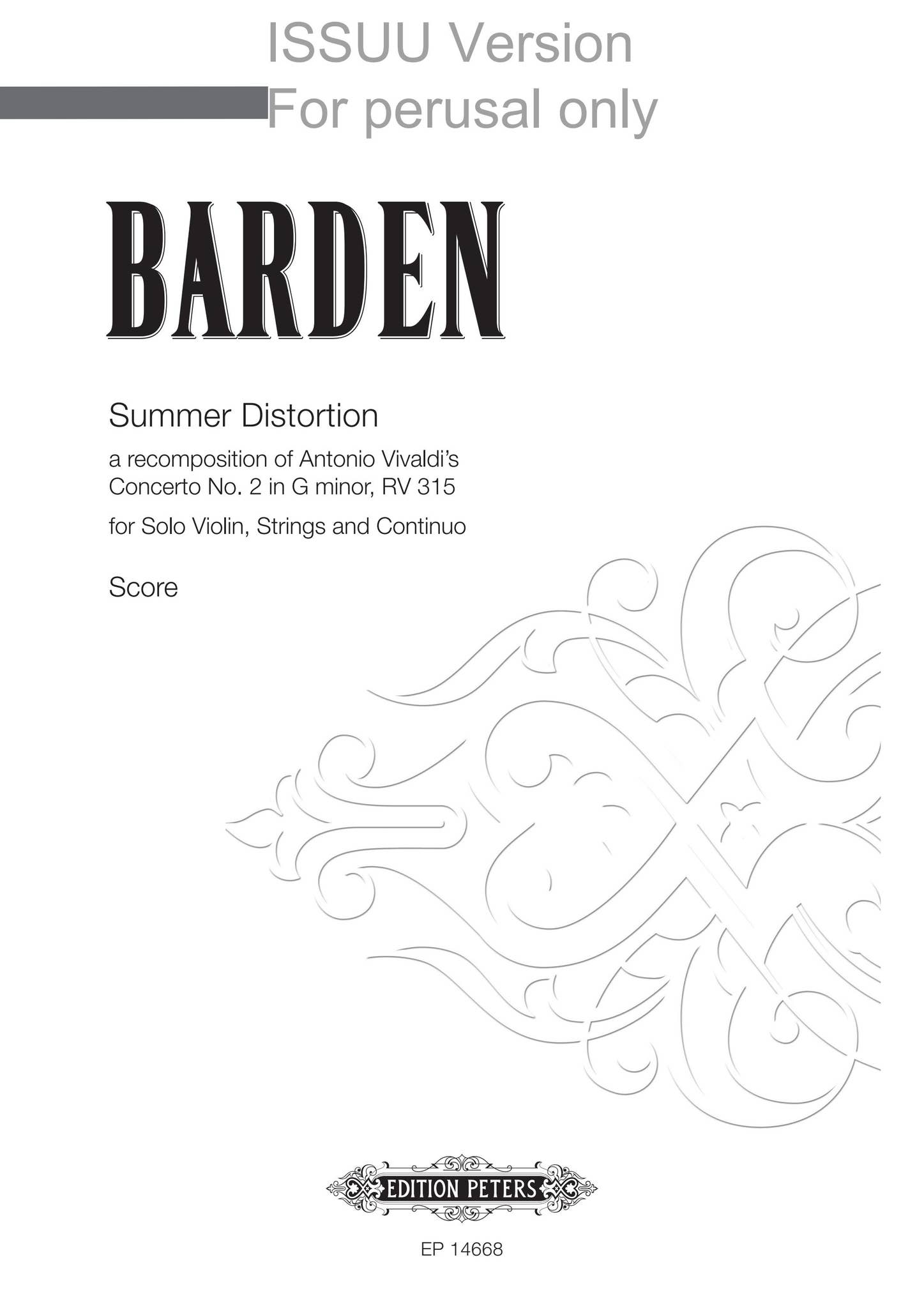 Barden SUMMER DISTORTION by ScoresOnDemand - Issuu