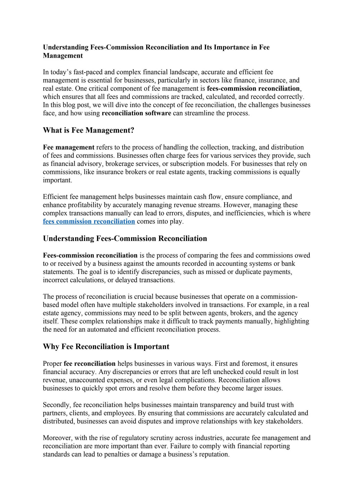 Understanding Fees Commission Reconciliation and Its Importance in Fee ...