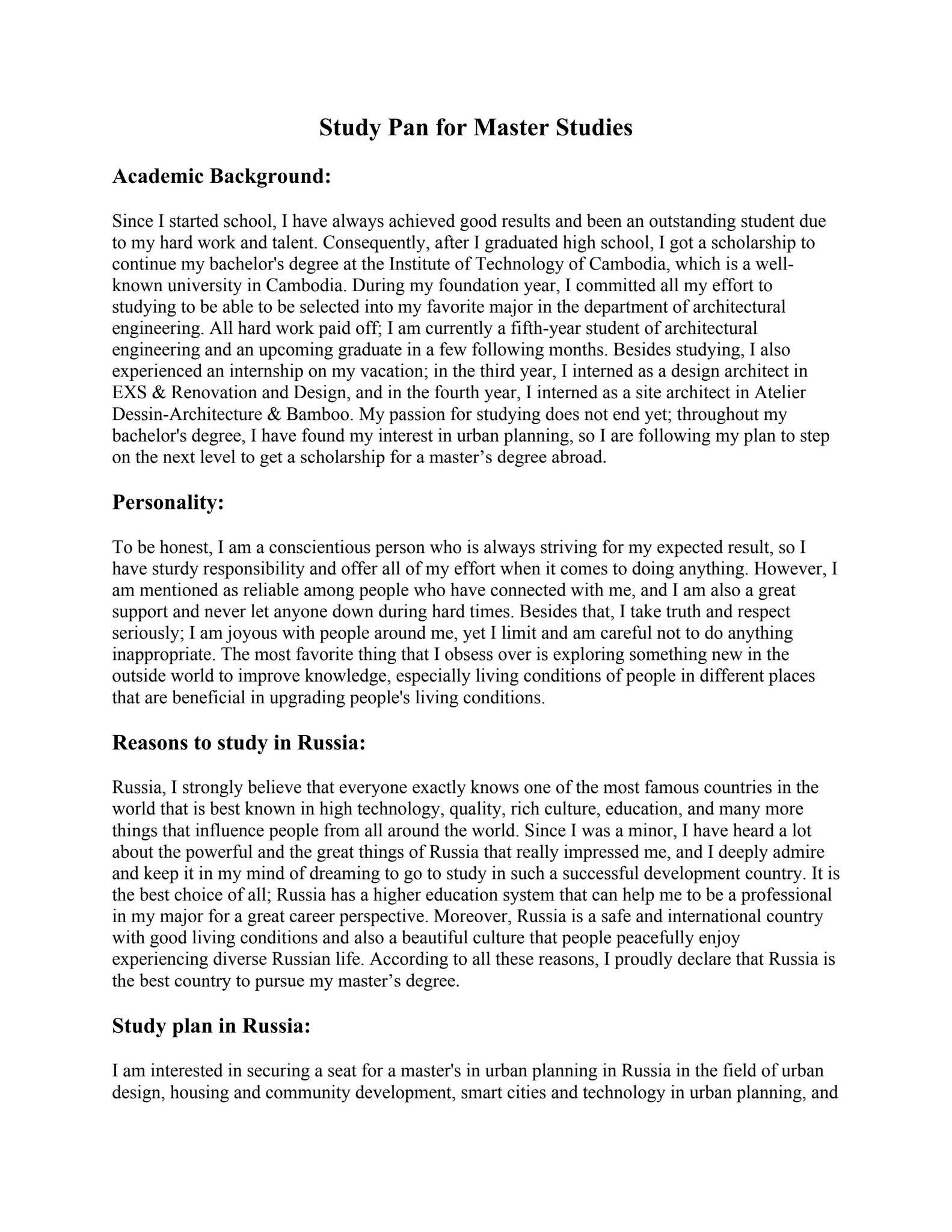 Study Pan for Master Studies by Soklim Soeun - Issuu