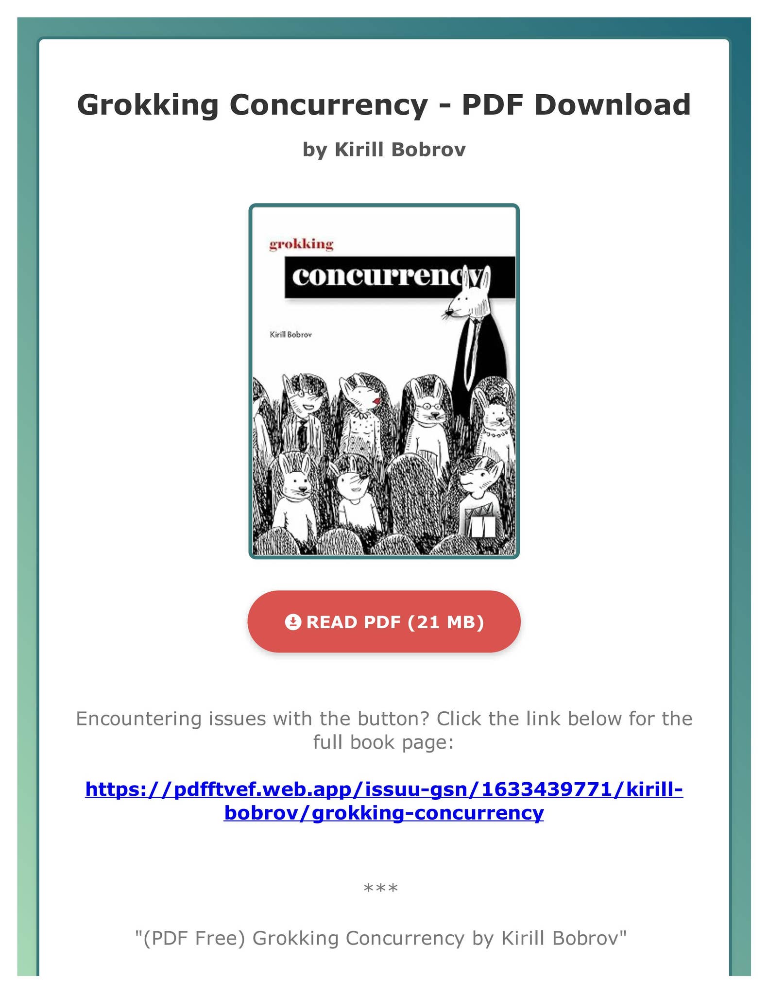 (PDF Free) Grokking Concurrency by Kirill Bobrov by LorenLarsonry - Issuu (PDF Free) Grokking Concurrency by Kirill Bobrov by LorenLarsonry - Issuu