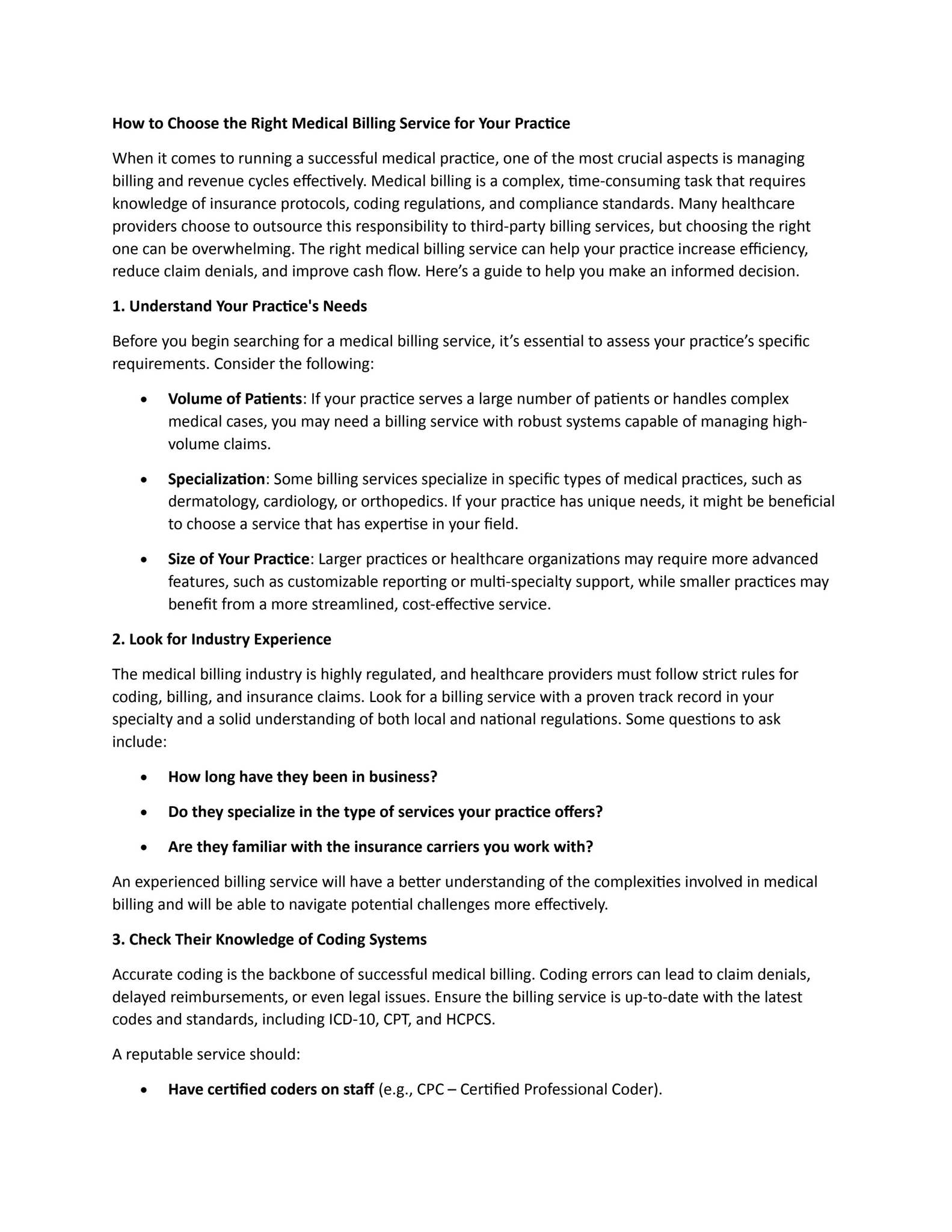 How to Choose the Right Medical Billing Service for Your Practice by ...