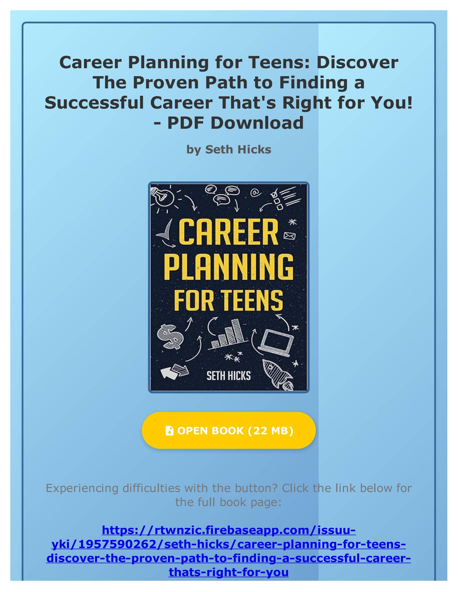 (FREE (PDF) Career Planning for Teens: Discover The Proven Path to ...