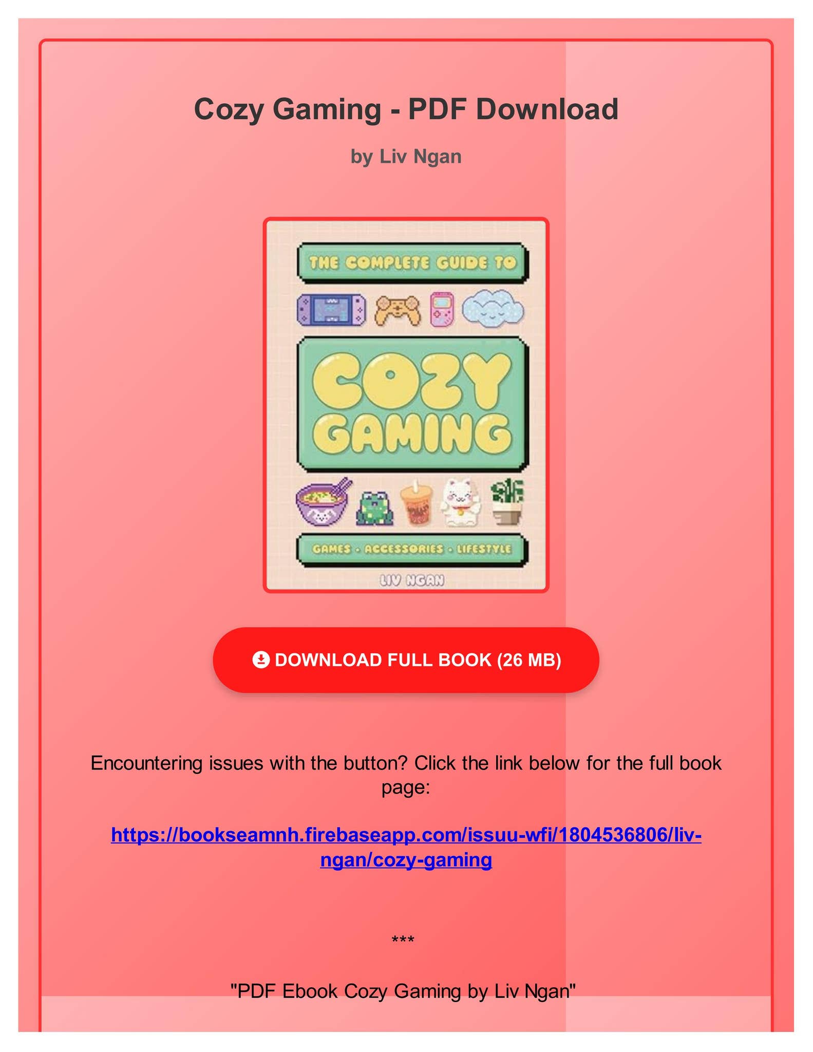 PDF Ebook Cozy Gaming by Liv Ngan by RomagueraPhDei - Issuu