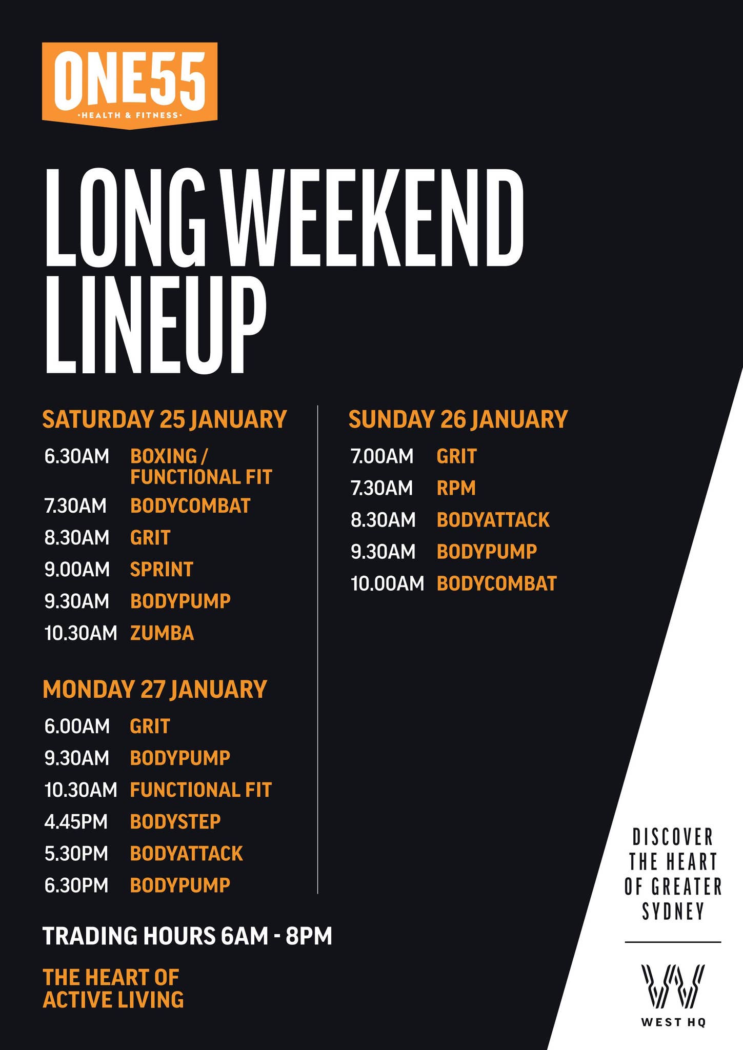 ONE55_Australia Day_Timetable by westhq - Issuu