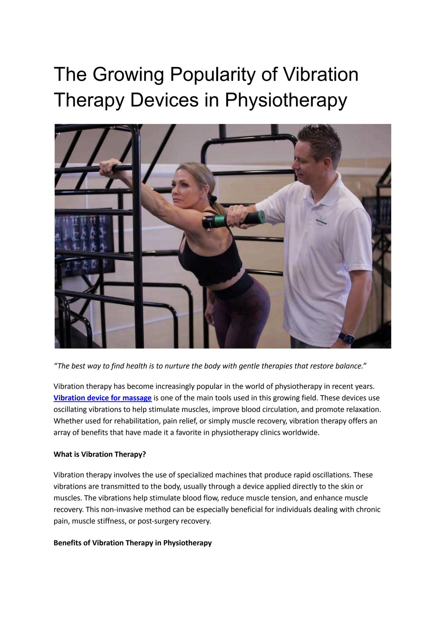 The Growing Popularity of Vibration Therapy Devices in Physiotherapy ...