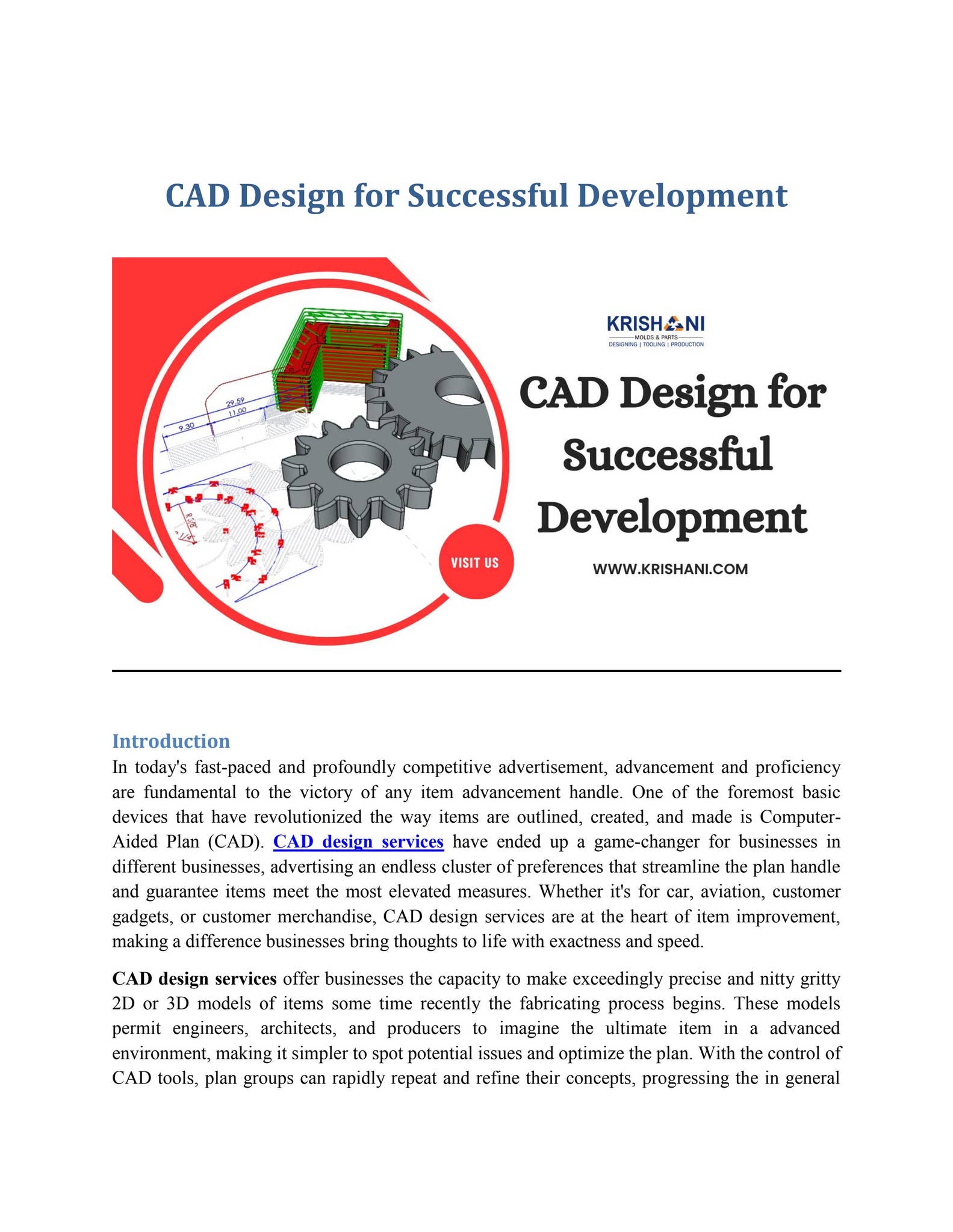 CAD Design for Successful Development by Krishani Molds & Parts - Issuu