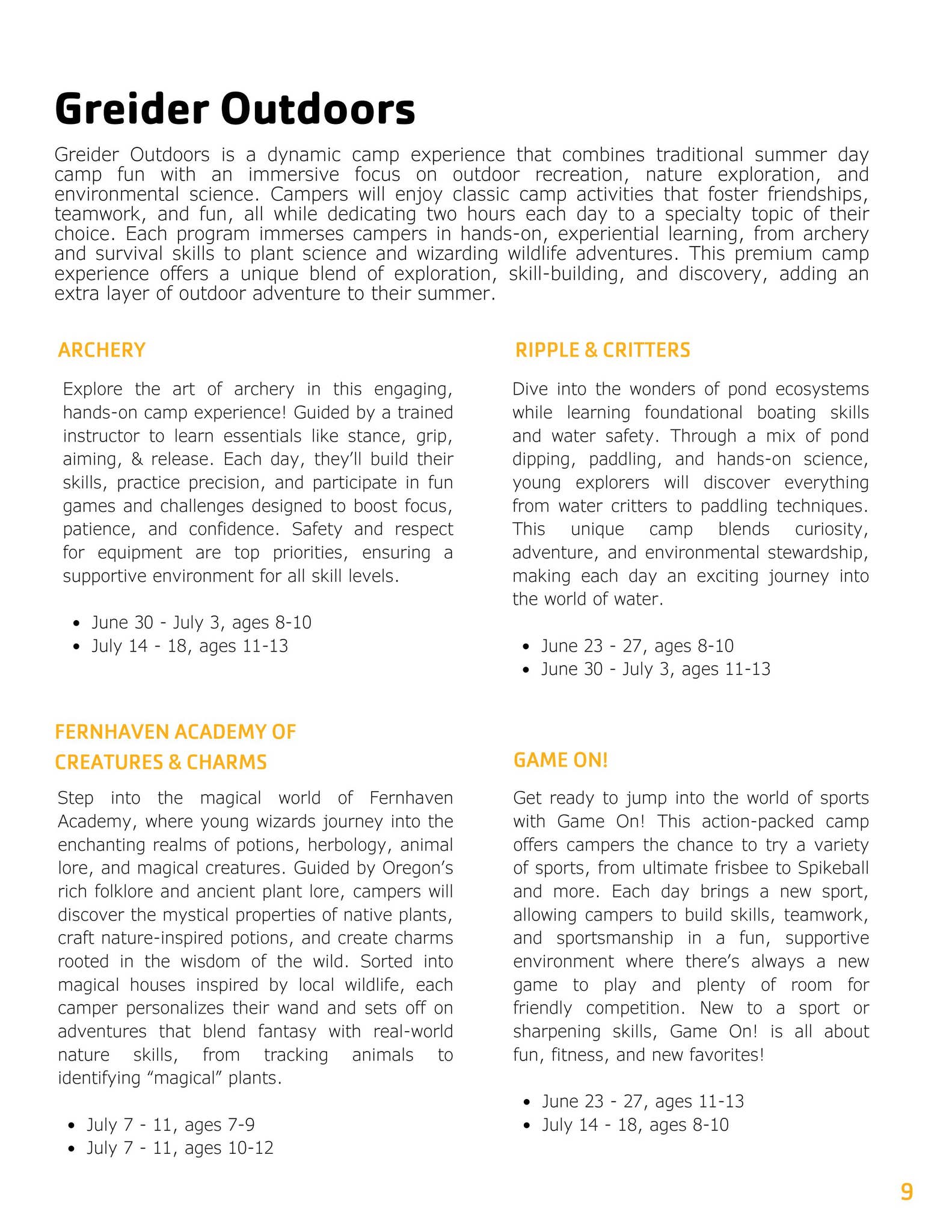 YMCA Camp Greider - 2025 Summer Program Guide by ...