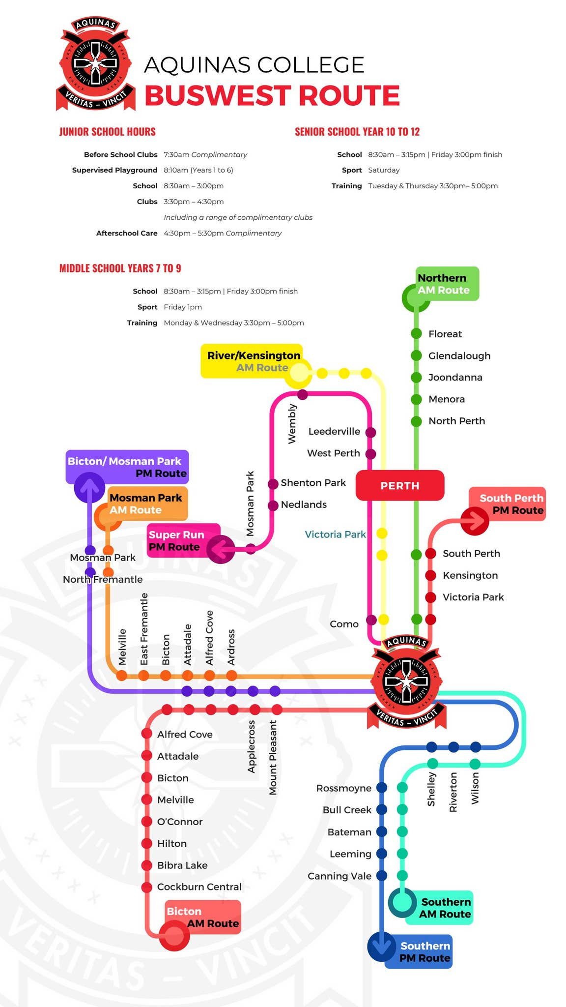 Aquinas College BusWest Routes by Aquinas College WA - Issuu