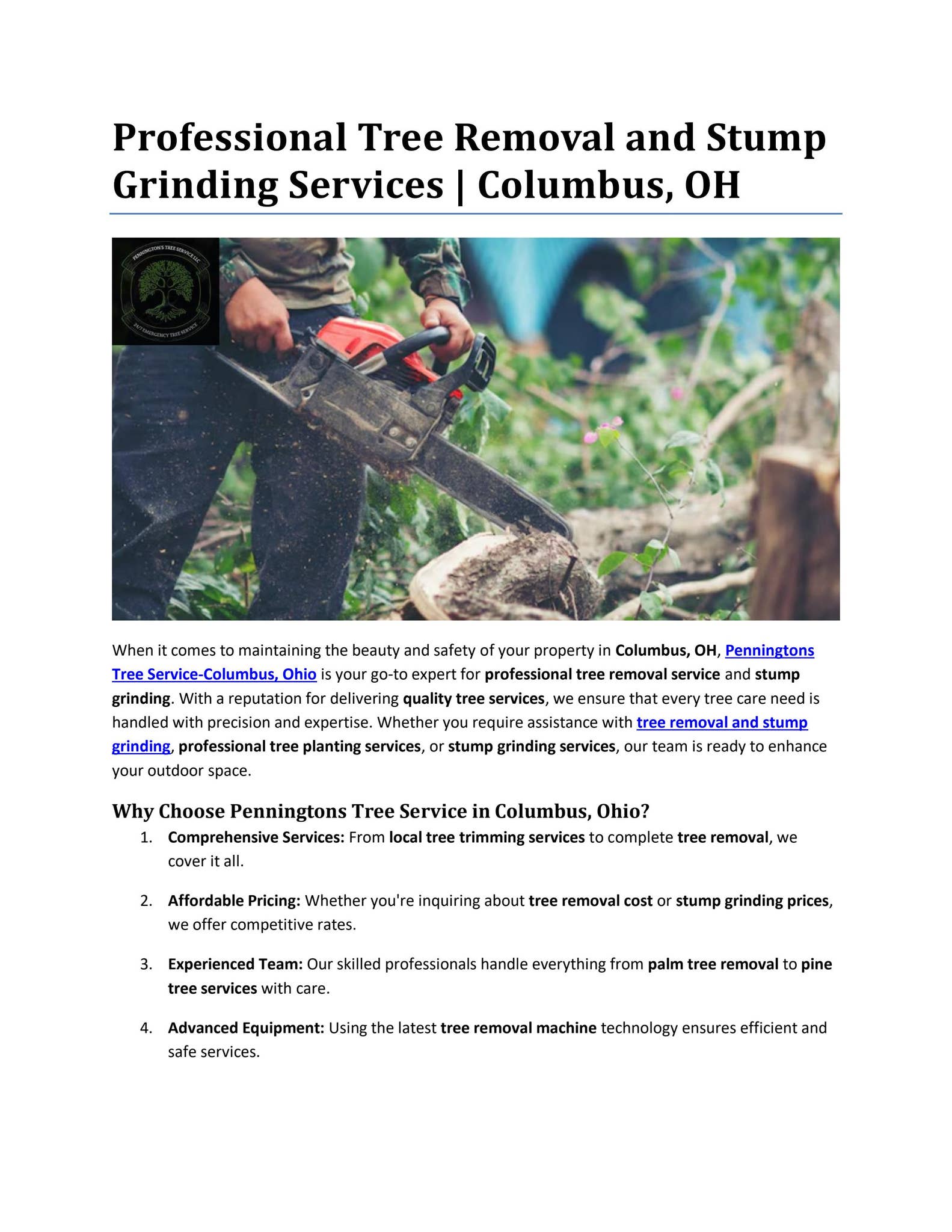 Professional Tree Removal and Stump Grinding Services | Columbus, OH by ...