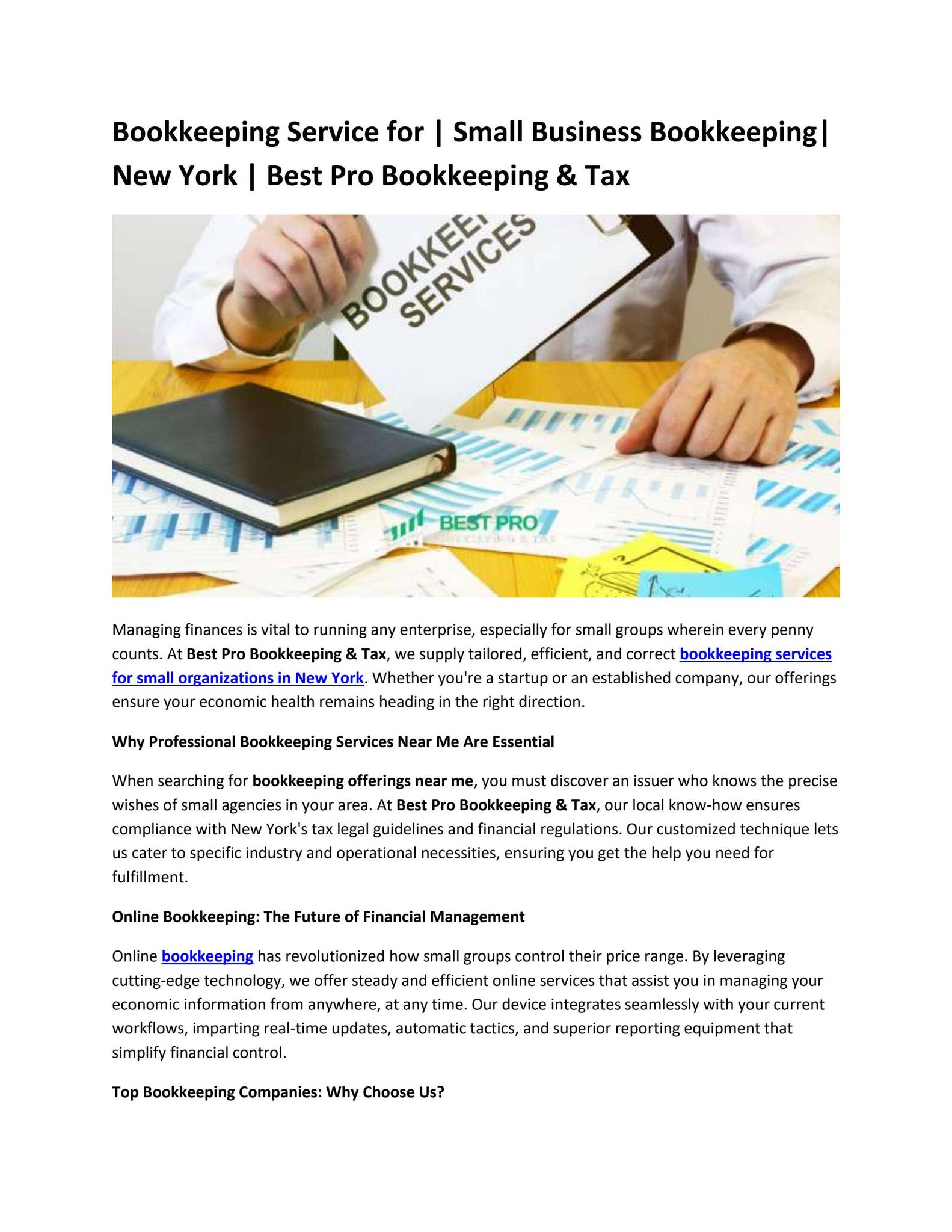 Bookkeeping Service for | Small Business Bookkeeping| New York | Best ...