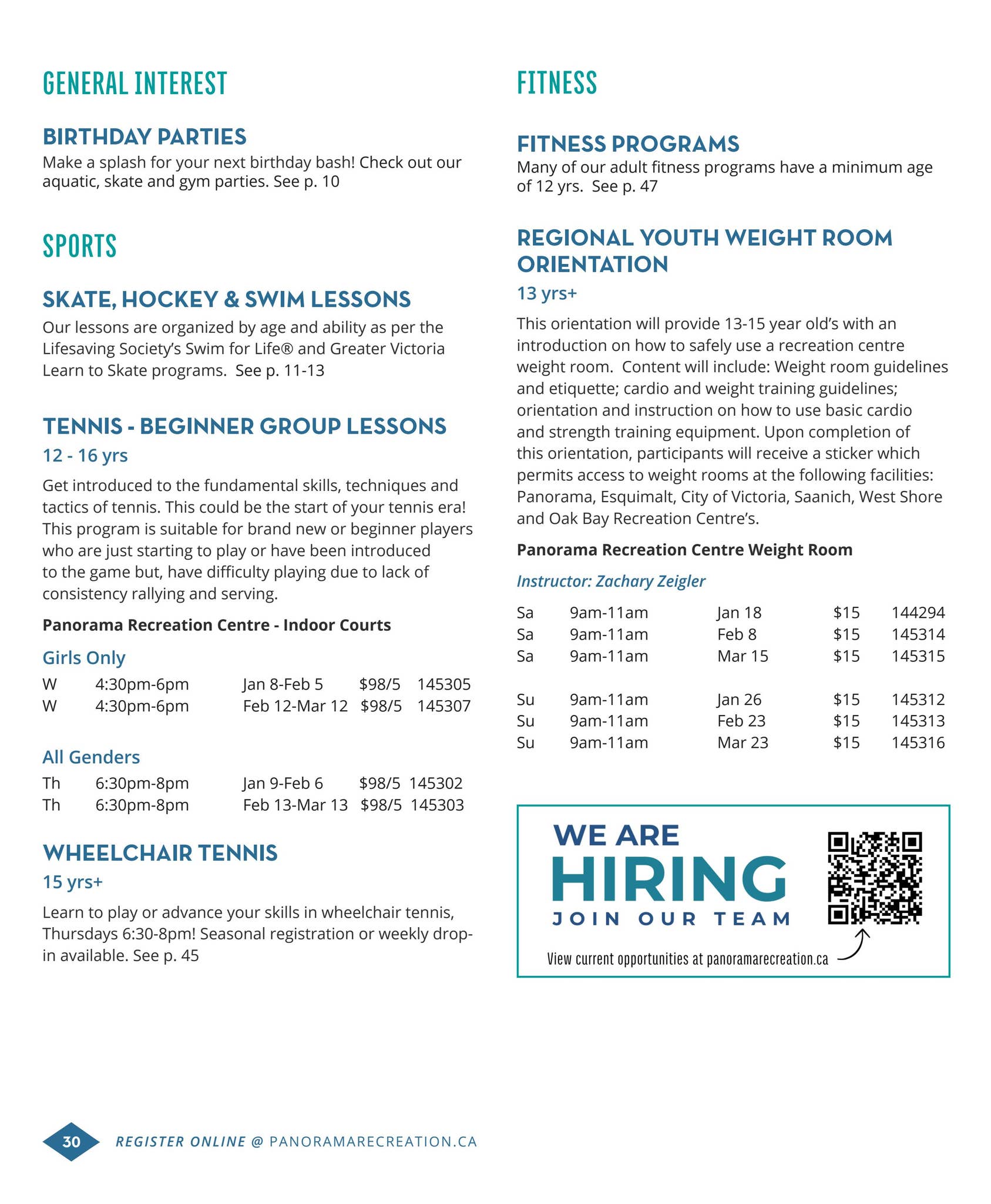 Panorama Recreation Winter 2025 Brochure by Panorama Recreation - Issuu