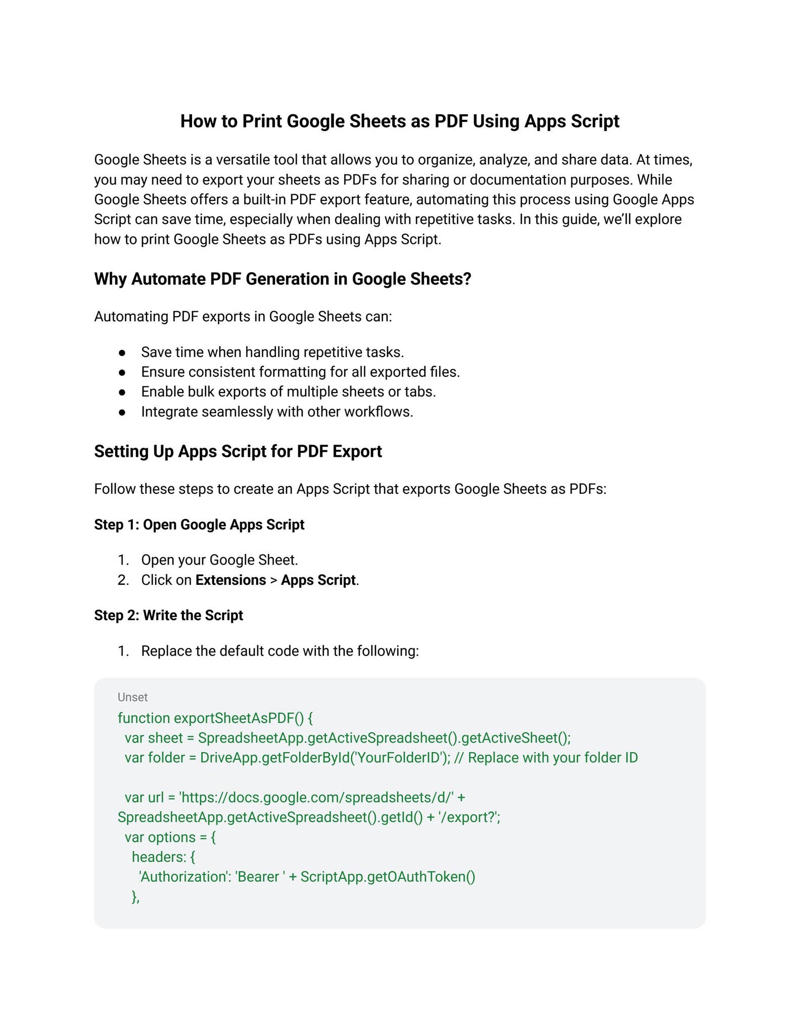 How To Print Google Sheets As Pdf Using Apps Script By Xfanatical Issuu