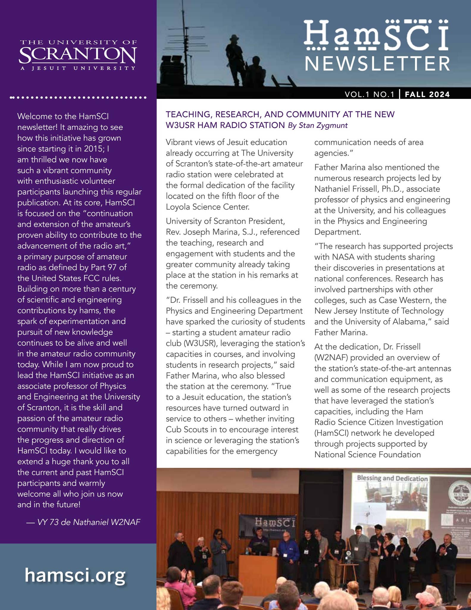 HamSCI Newsletter, Vol.1 No.1, Fall 2024 by The University of Scranton ...