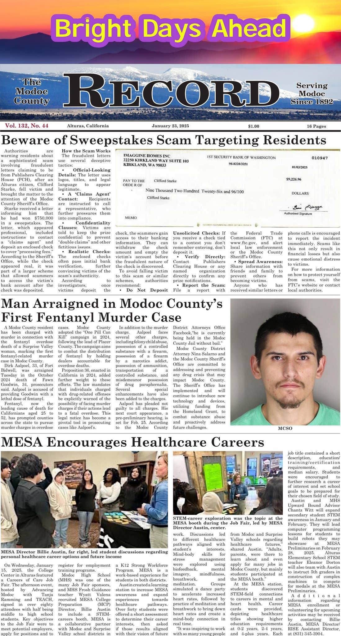 Modoc County Record - January 23, 2025 by Mirror Media Group/ Modoc ...