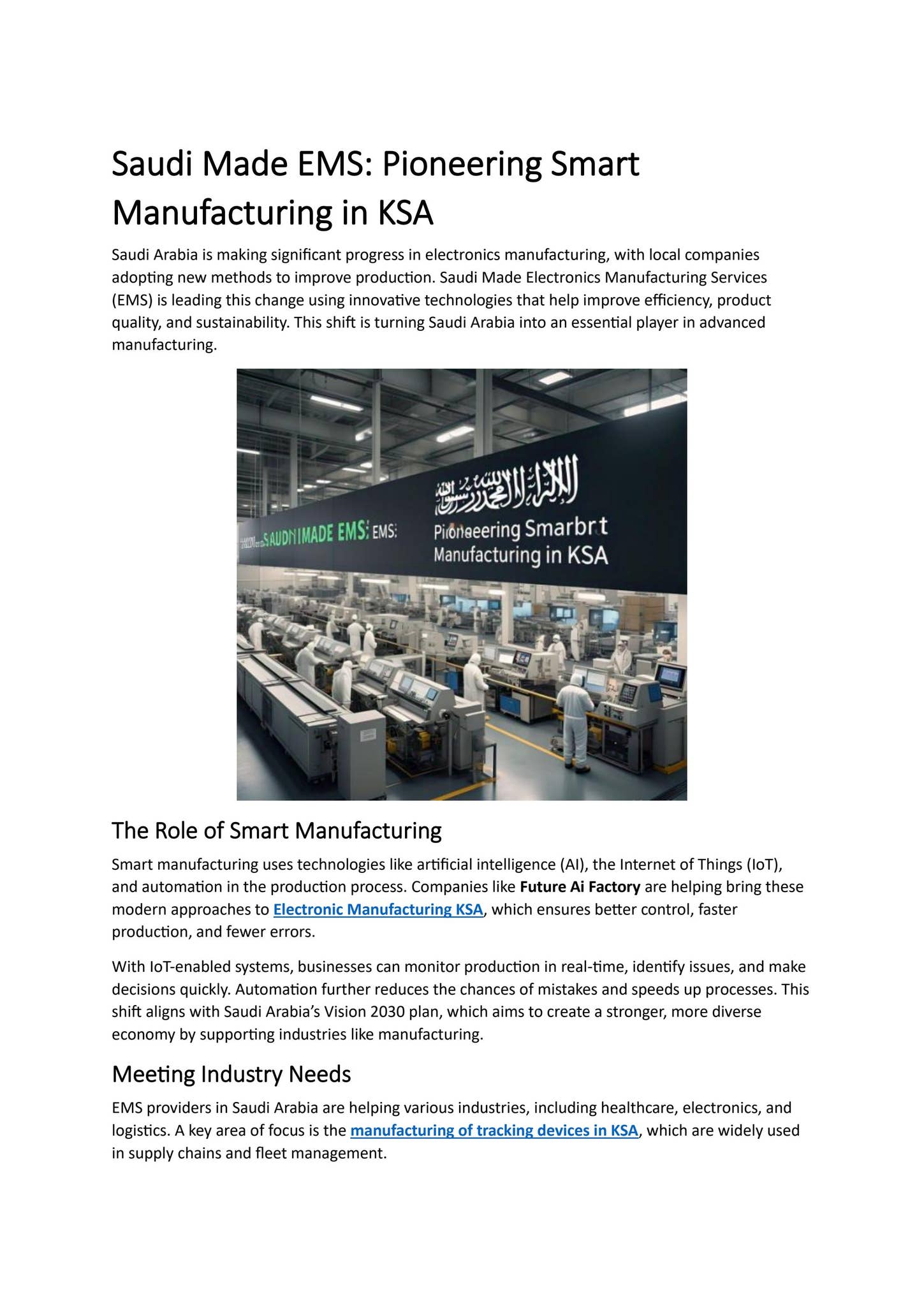 Saudi Made EMS: Pioneering Smart Manufacturing in KSA by ...