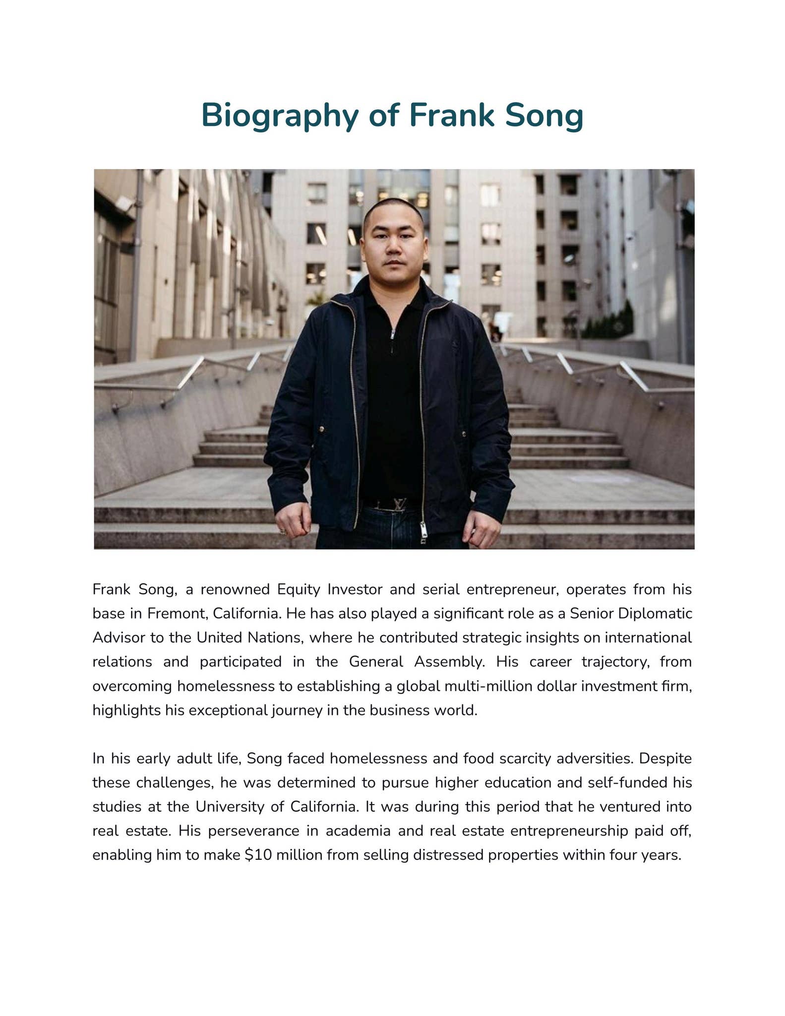 Biography of Frank Song by Frank Song - Issuu