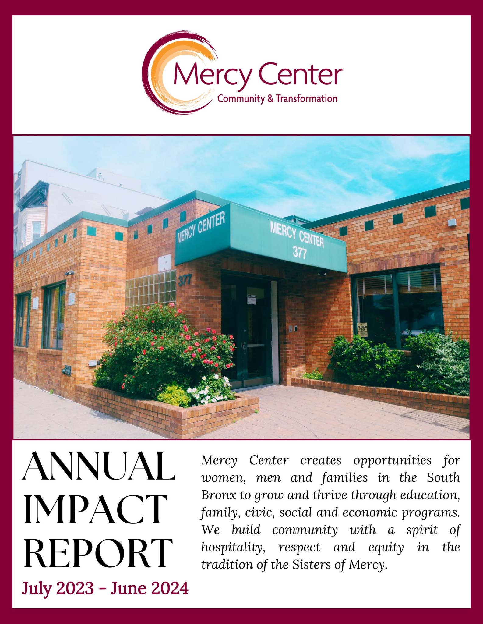 Mercy Center 2023-2024 Impact Report by mercy_center_bronx - Issuu
