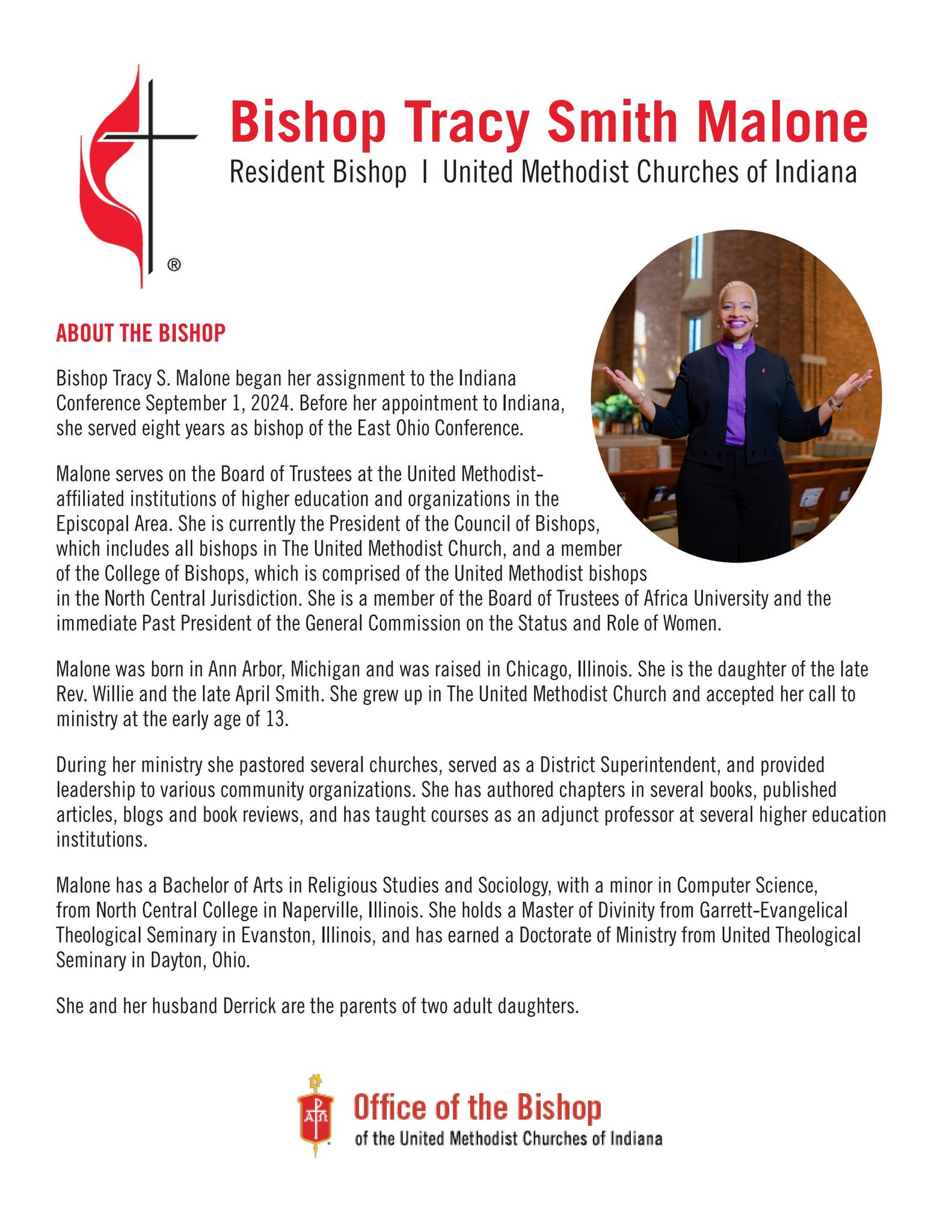 About the Bishop | Bishop Tracy Smith Malone by St. Luke's UMC - Issuu