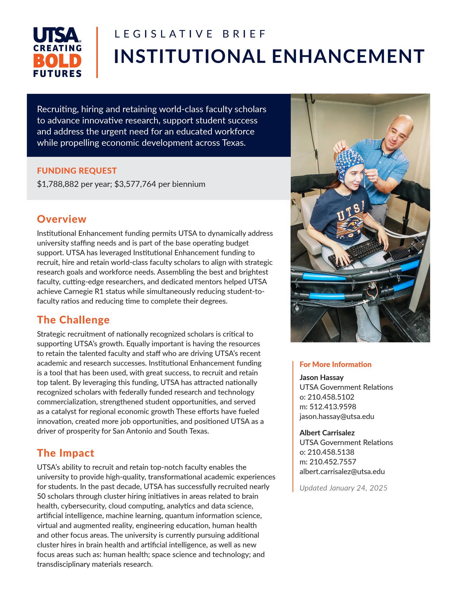 Institutional Enhancement by UTSA - The University of Texas at San ...