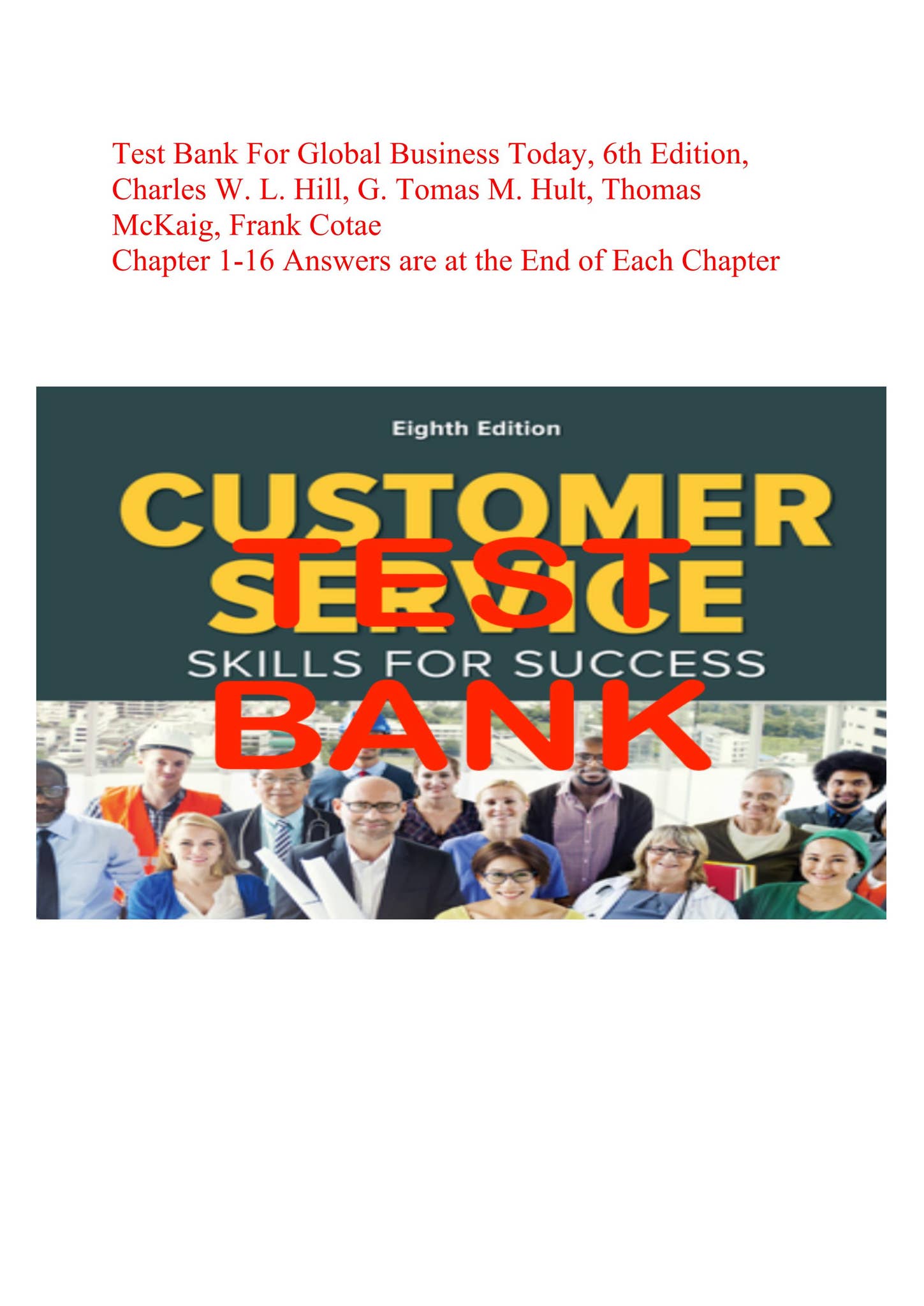 Test Bank For Global Business Today, 6th Edition, Charles W. L. Hill, G ...