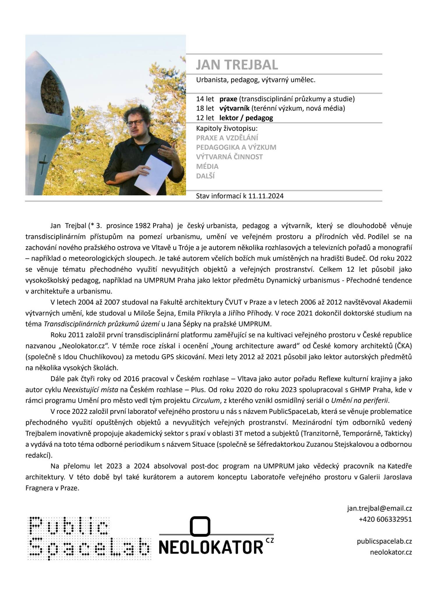 Curriculum vitæ Jan Trejbal - k 27.1.2025 by Jan Trejbal - Neolokator ...