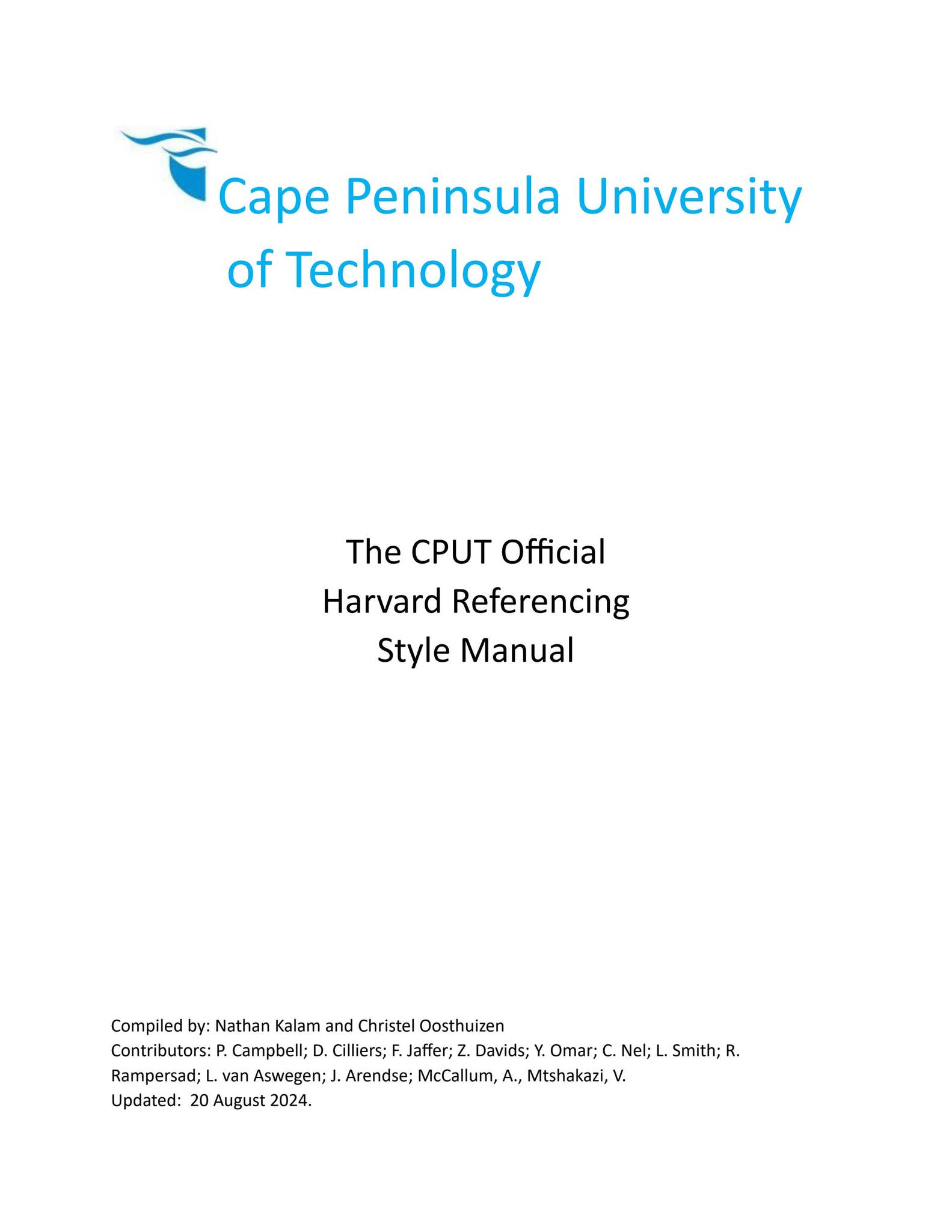 CPUT Official Harvard Manual by Cape Peninsula University of Technology ...