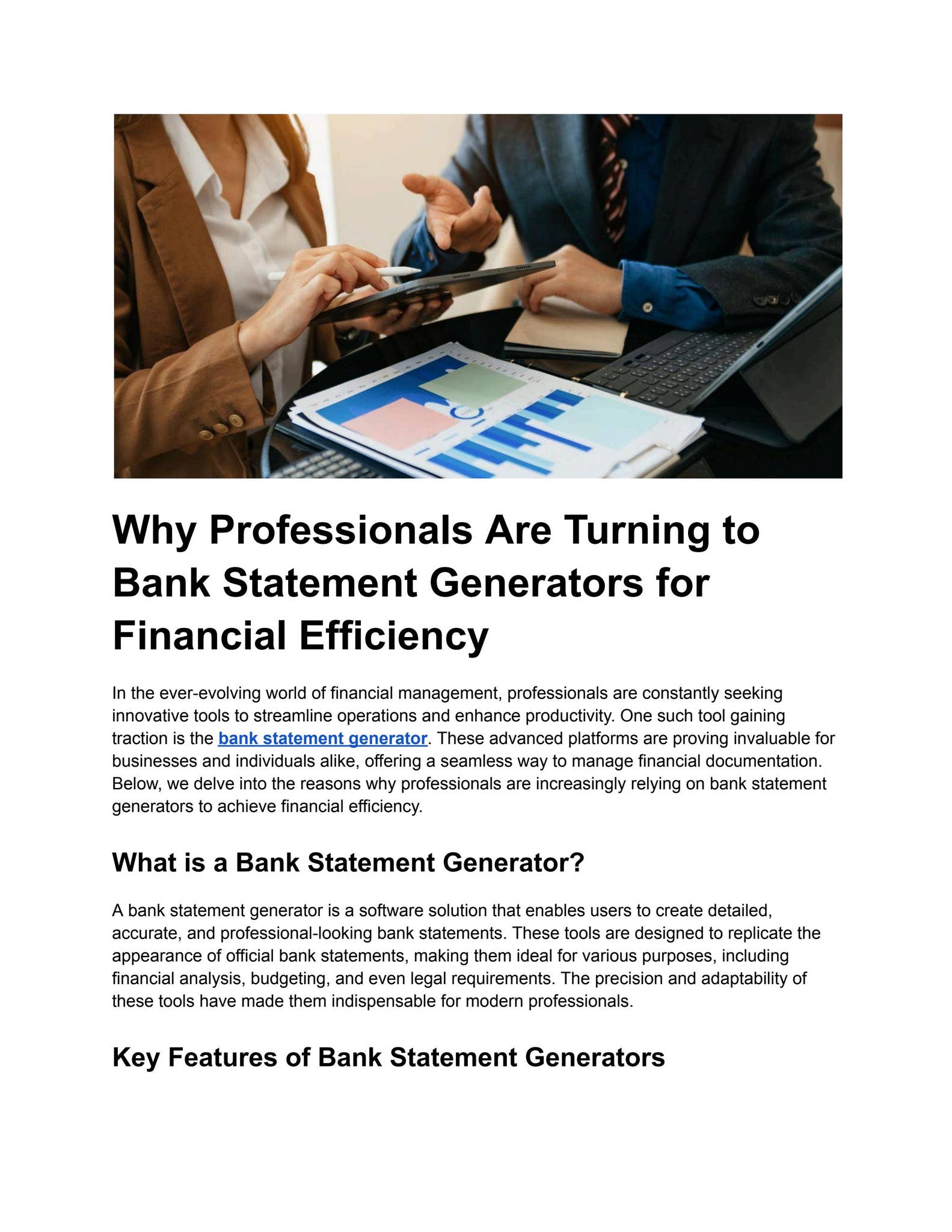 Why Professionals Are Turning to Bank Statement Generators for ...