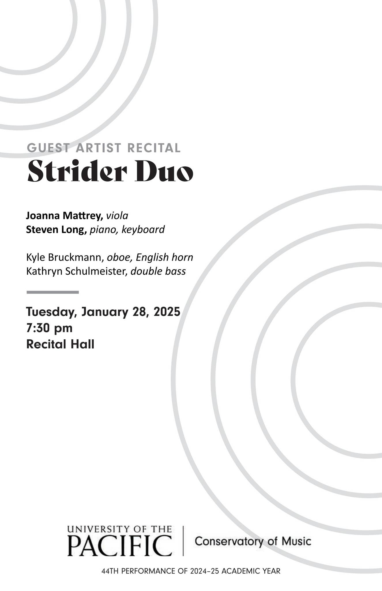 Strider Duo by University of the Pacific Conservatory of Music - Issuu