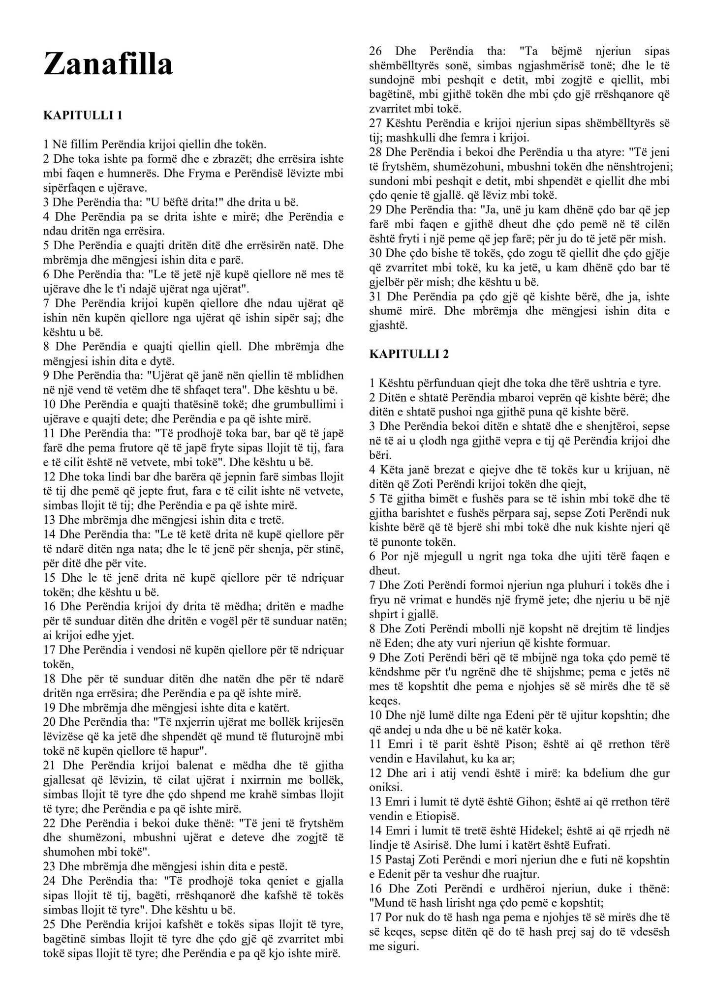 Albanian - The Book of Genesis by Filipino Tracts and Literature ...