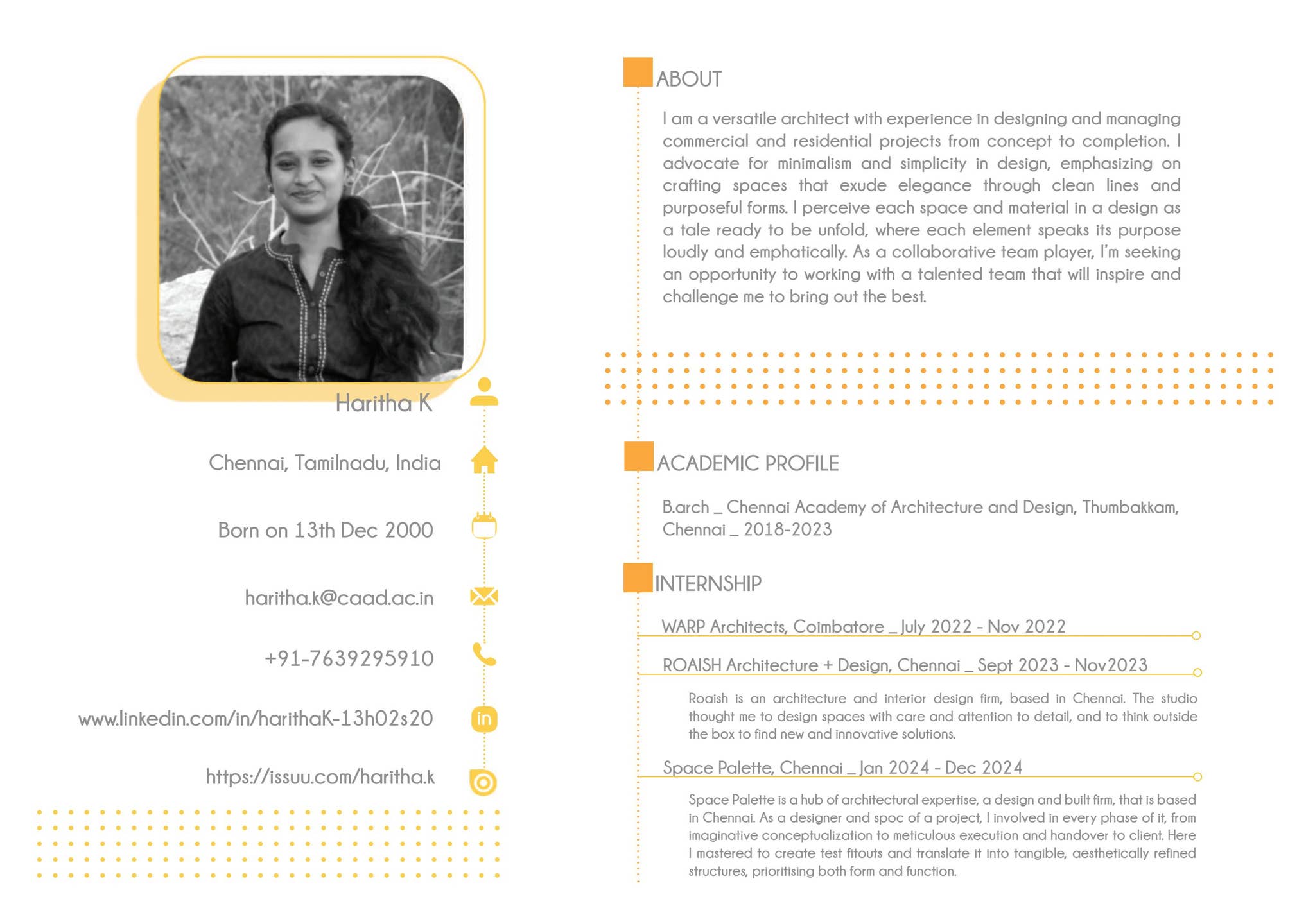 Haritha K - Resume by Haritha K - Issuu