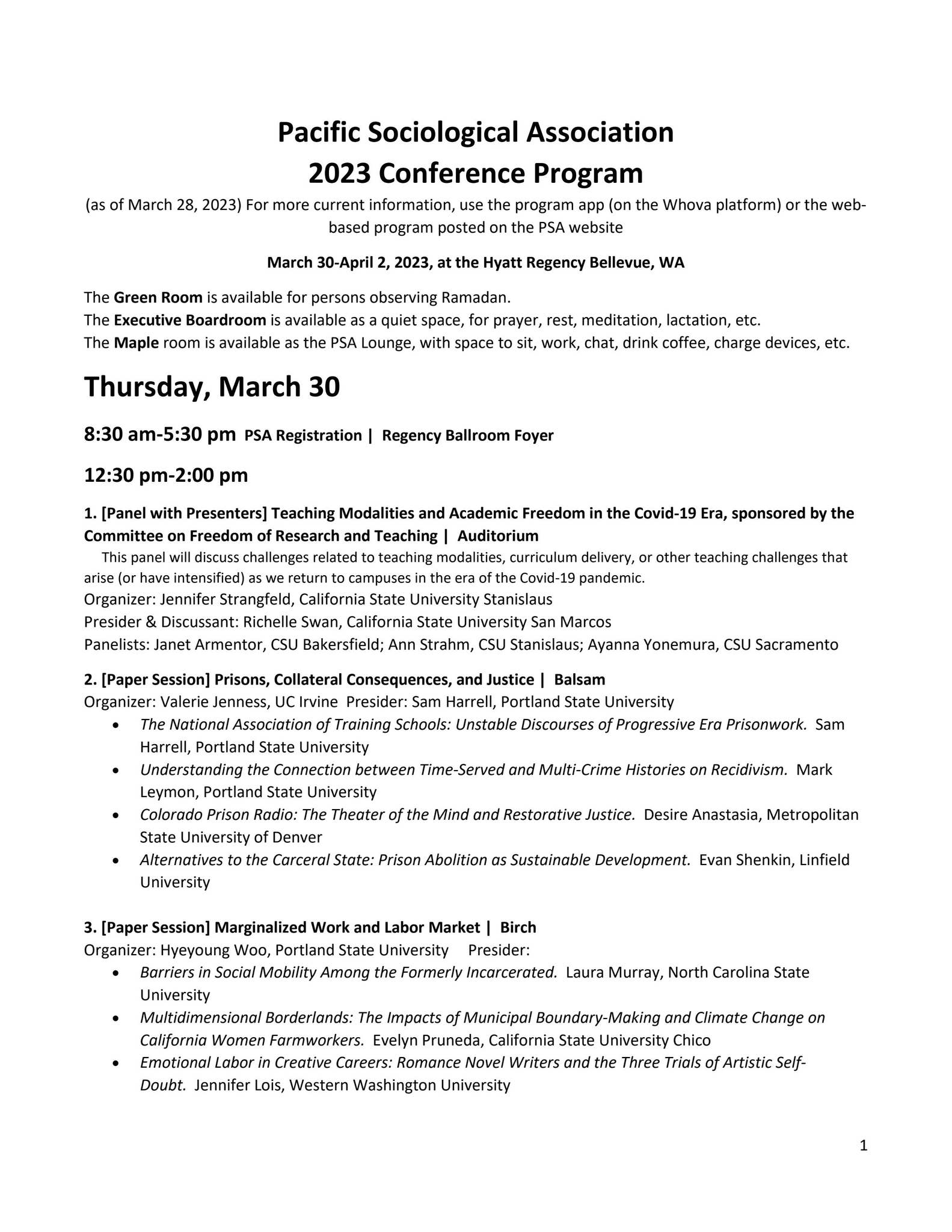 PSA 94th Annual Conference Program (PSA 2023) by Pacific Sociological ...