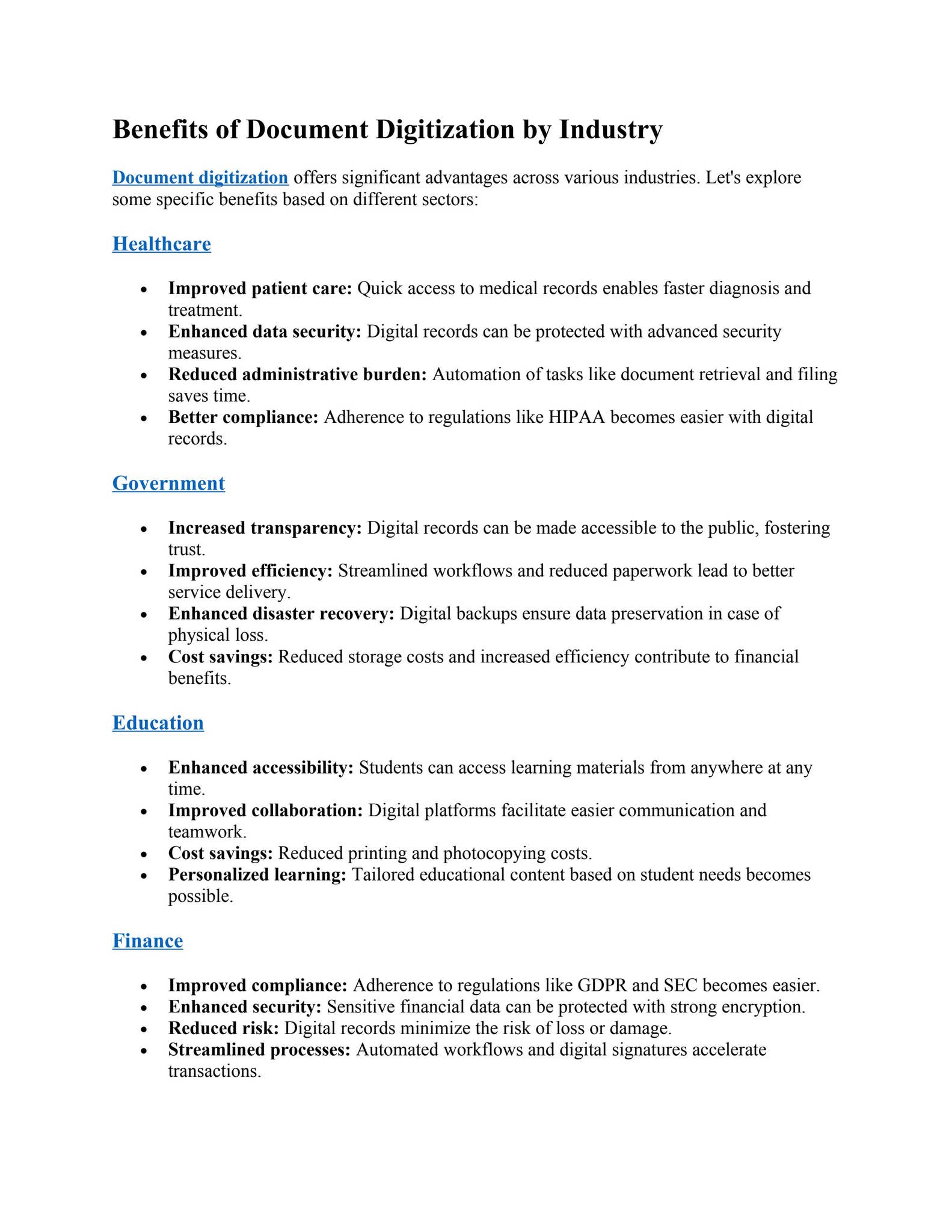 Benefits of Document Digitization by Industry by Scanning Indexing - Issuu