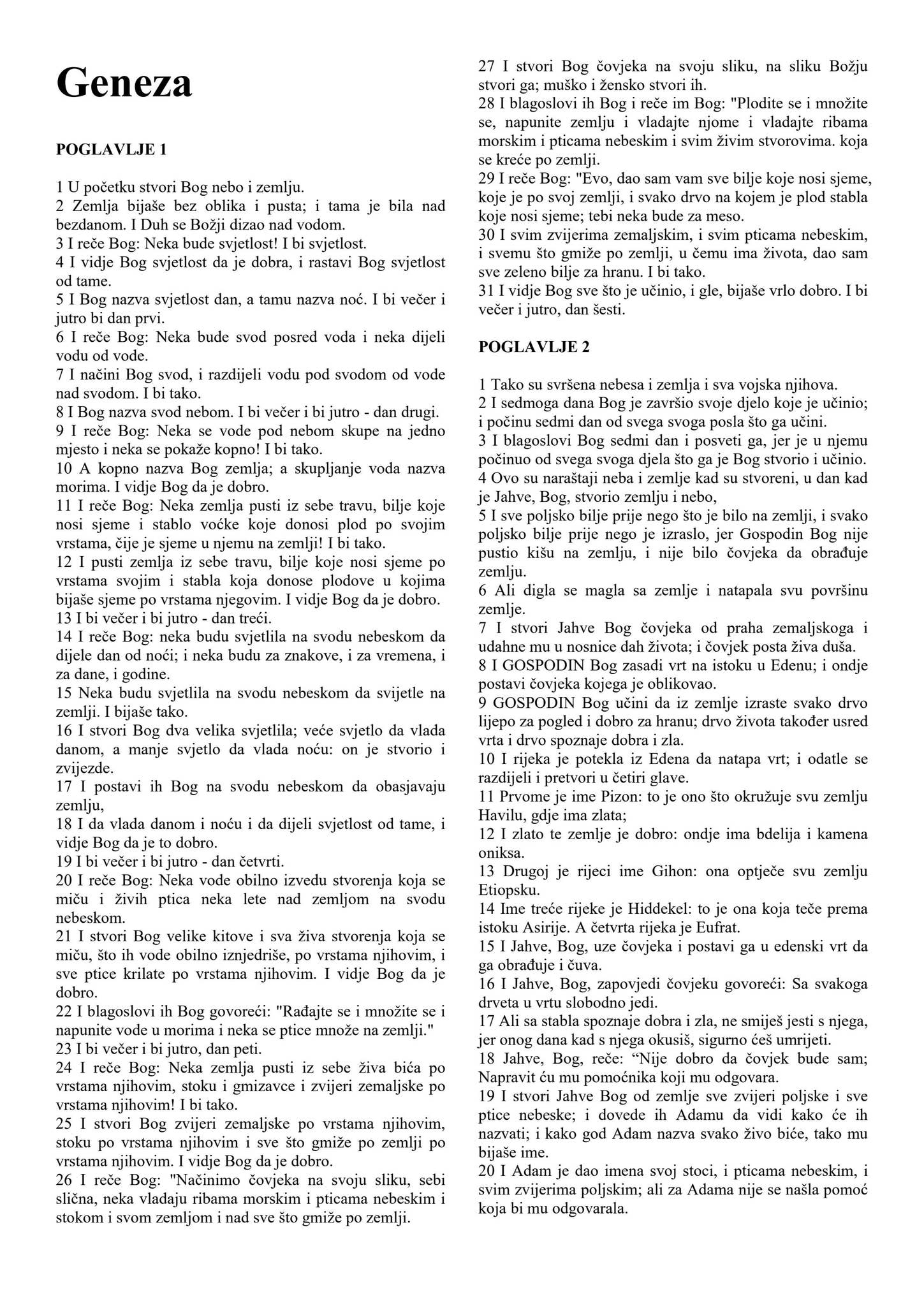 Croatian - The Book of Genesis by Filipino Tracts and Literature ...