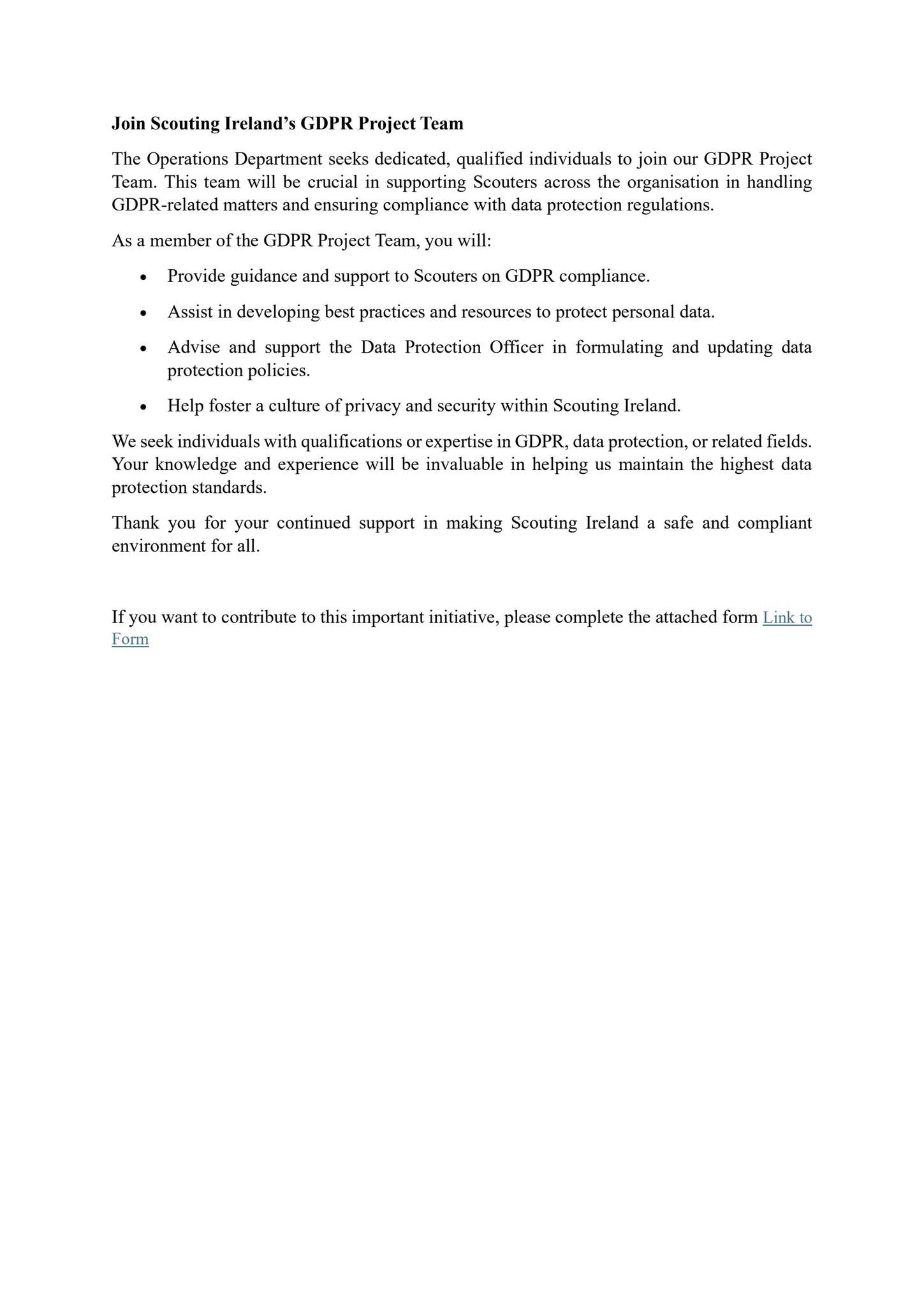 GDPR Project Team by Scouting Ireland - Issuu